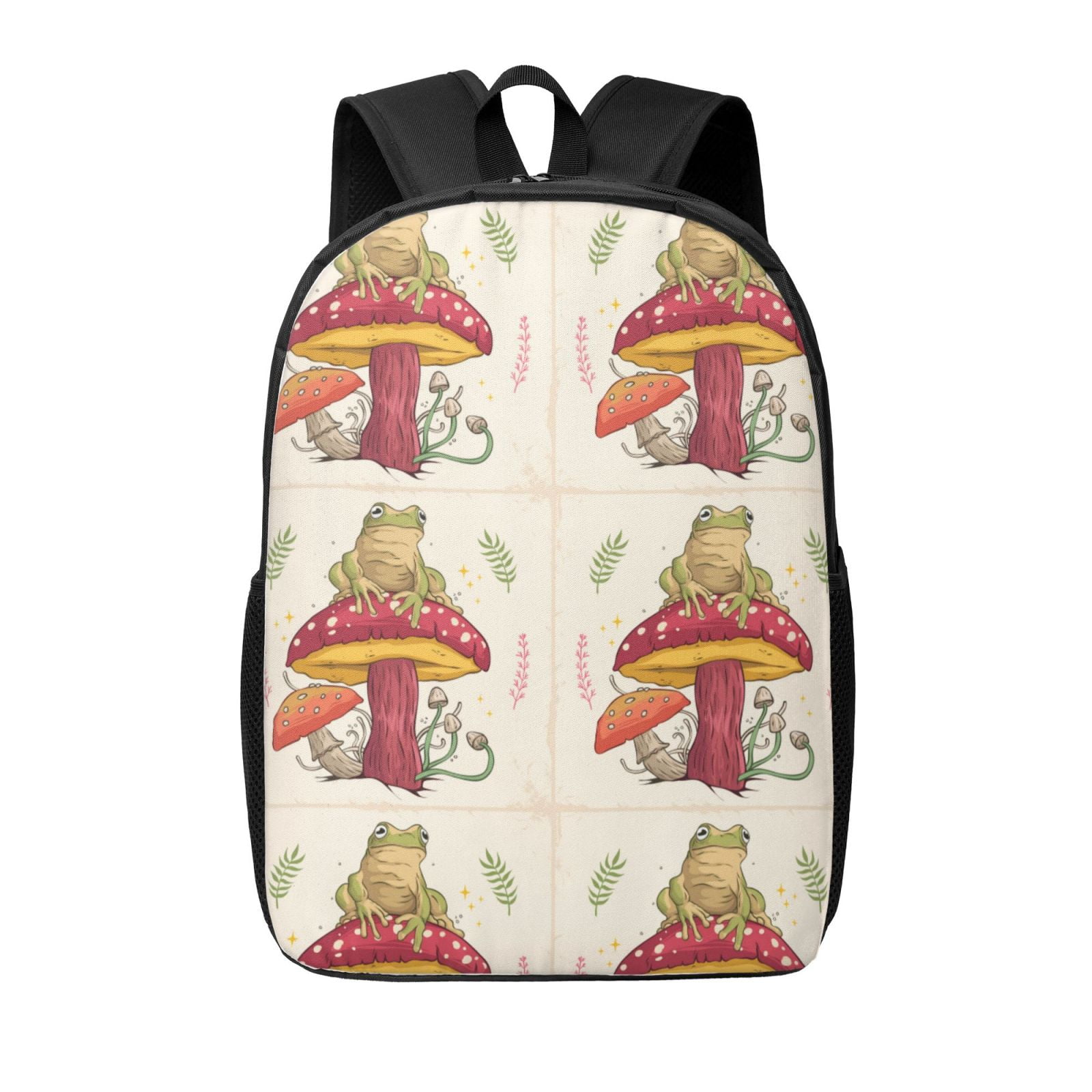 Adobk Frog Sitting On Mushroom Print 17 Inch Lightweight Backpack ...