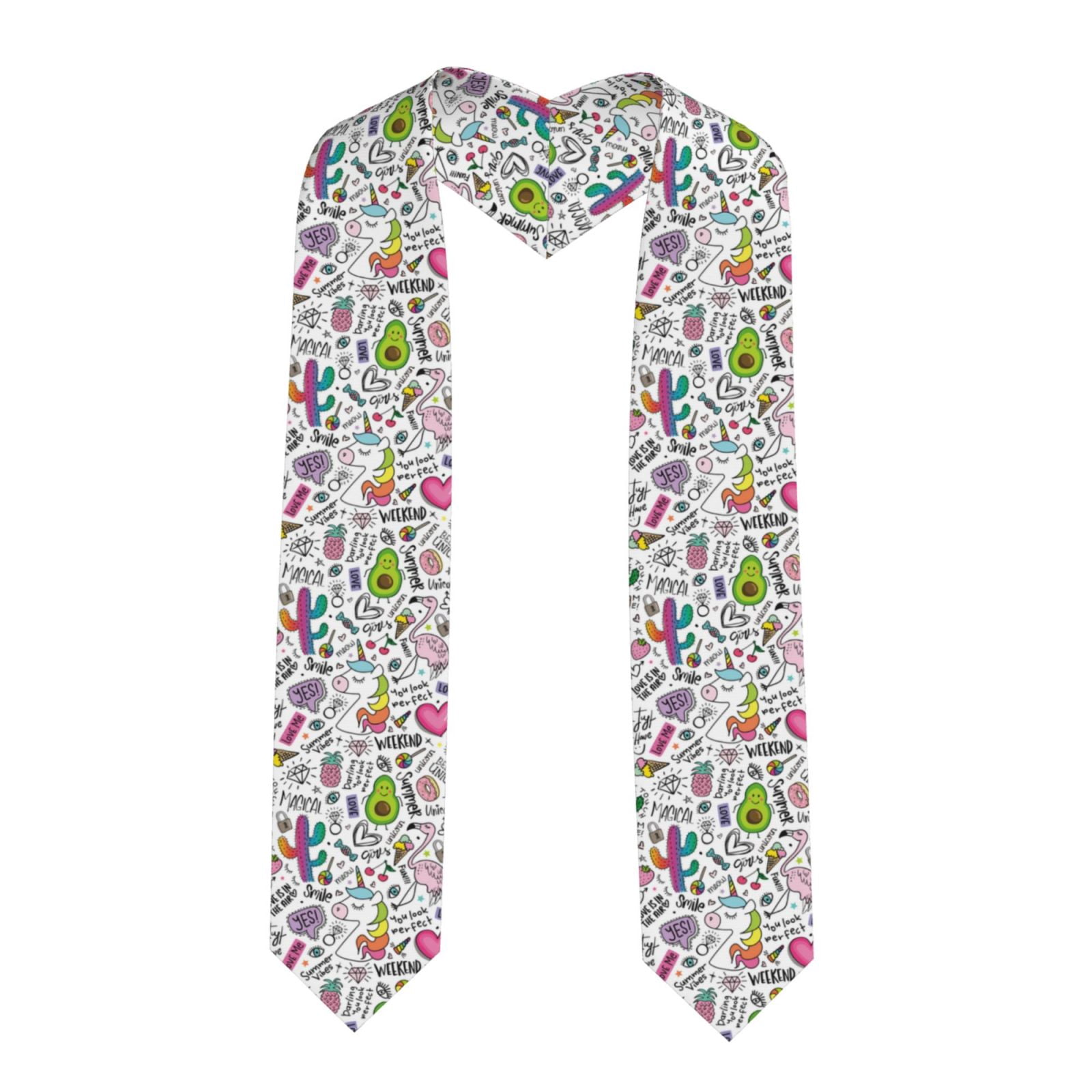 Adobk Fun Animal with Unicorn Print Graduation Stole Class, Graduation ...
