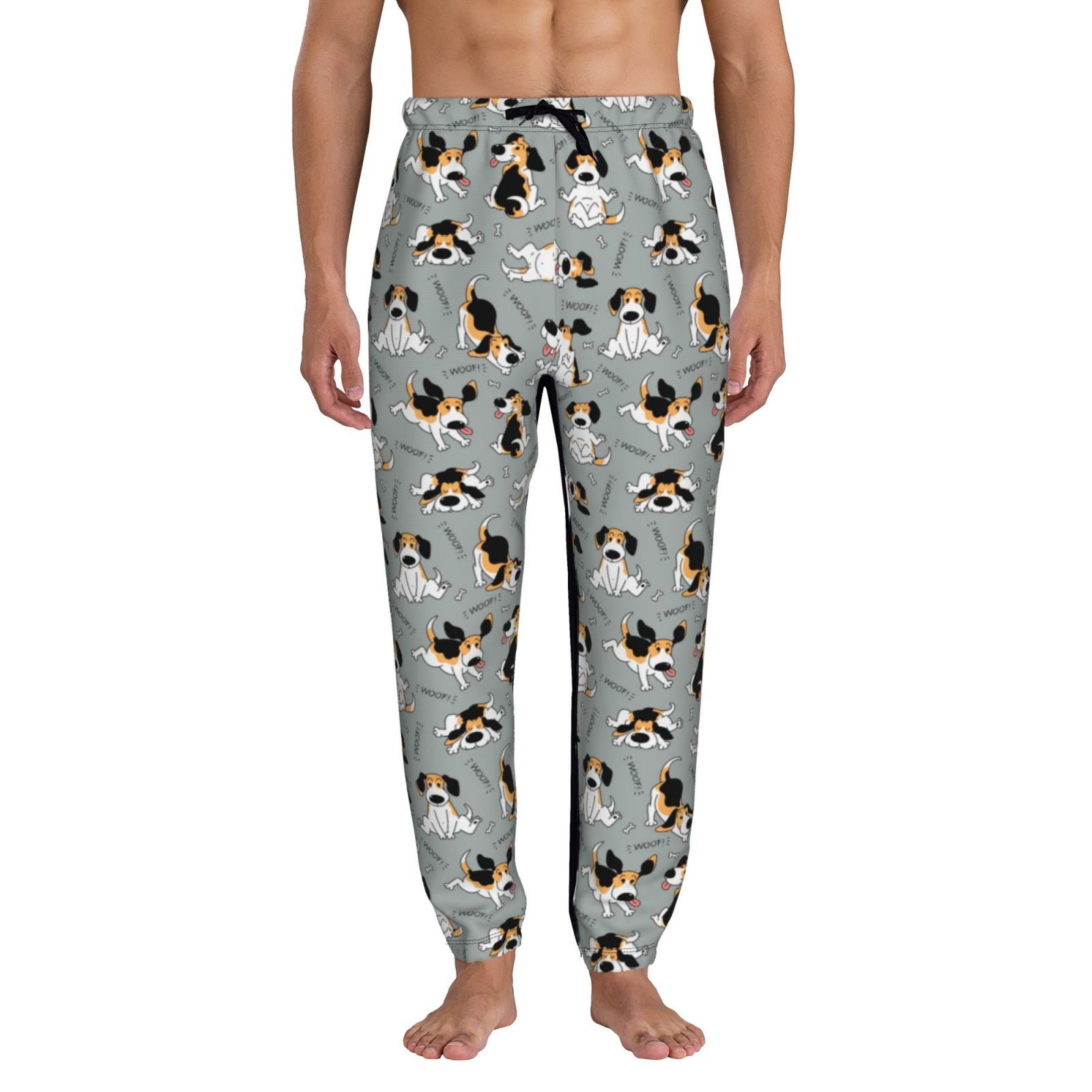 Adobk Funny Beagle Active Dog Print Men's Sweatpants Tapered Joggers ...
