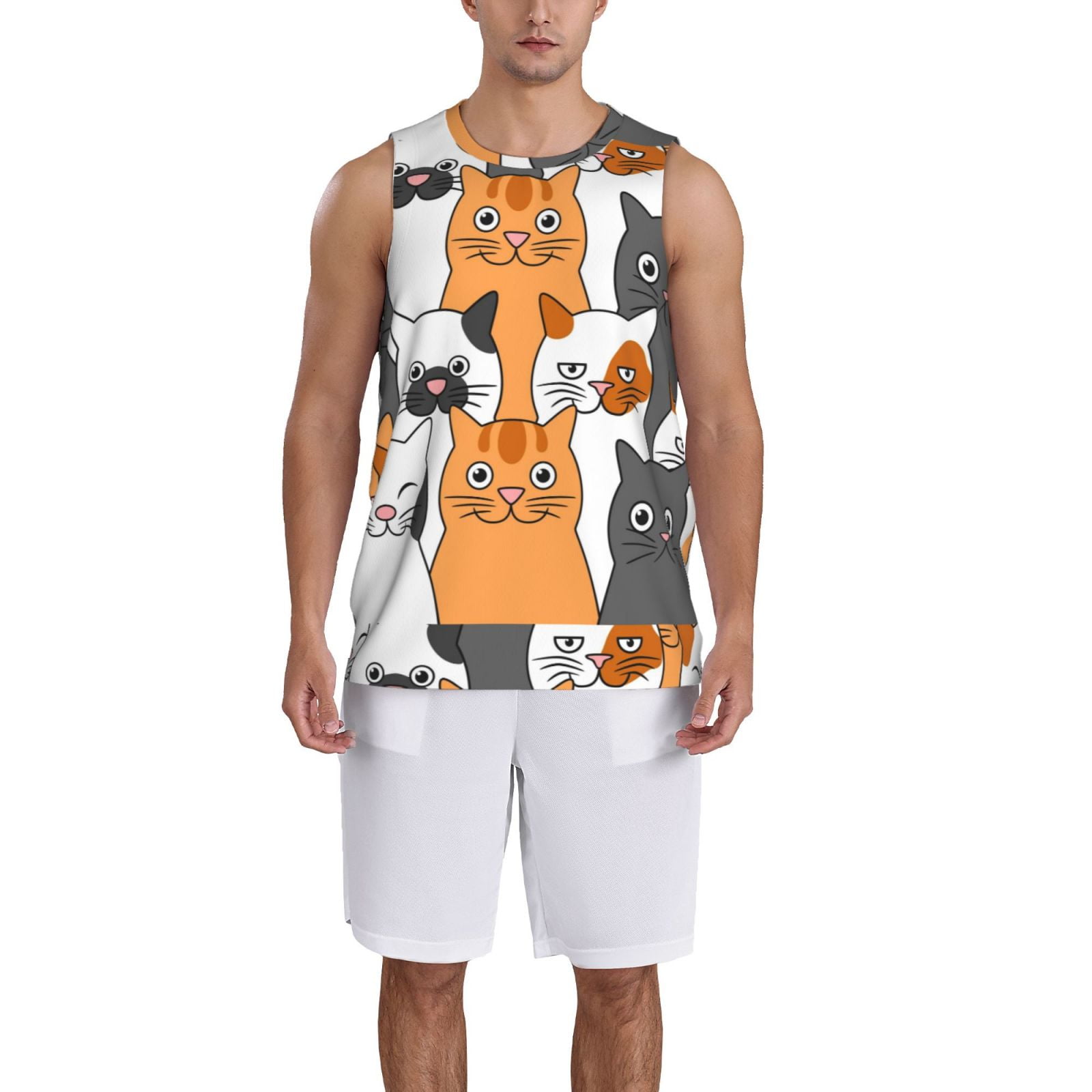 Adobk Funny Cats Print Basketball Jerseys Sports Fans Shirts Clothing ...