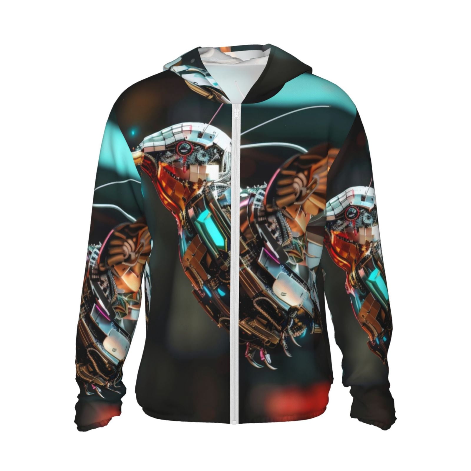 Adobk Futuristic Robot Hummingbird Men Women Full Zip Sun Protection ...
