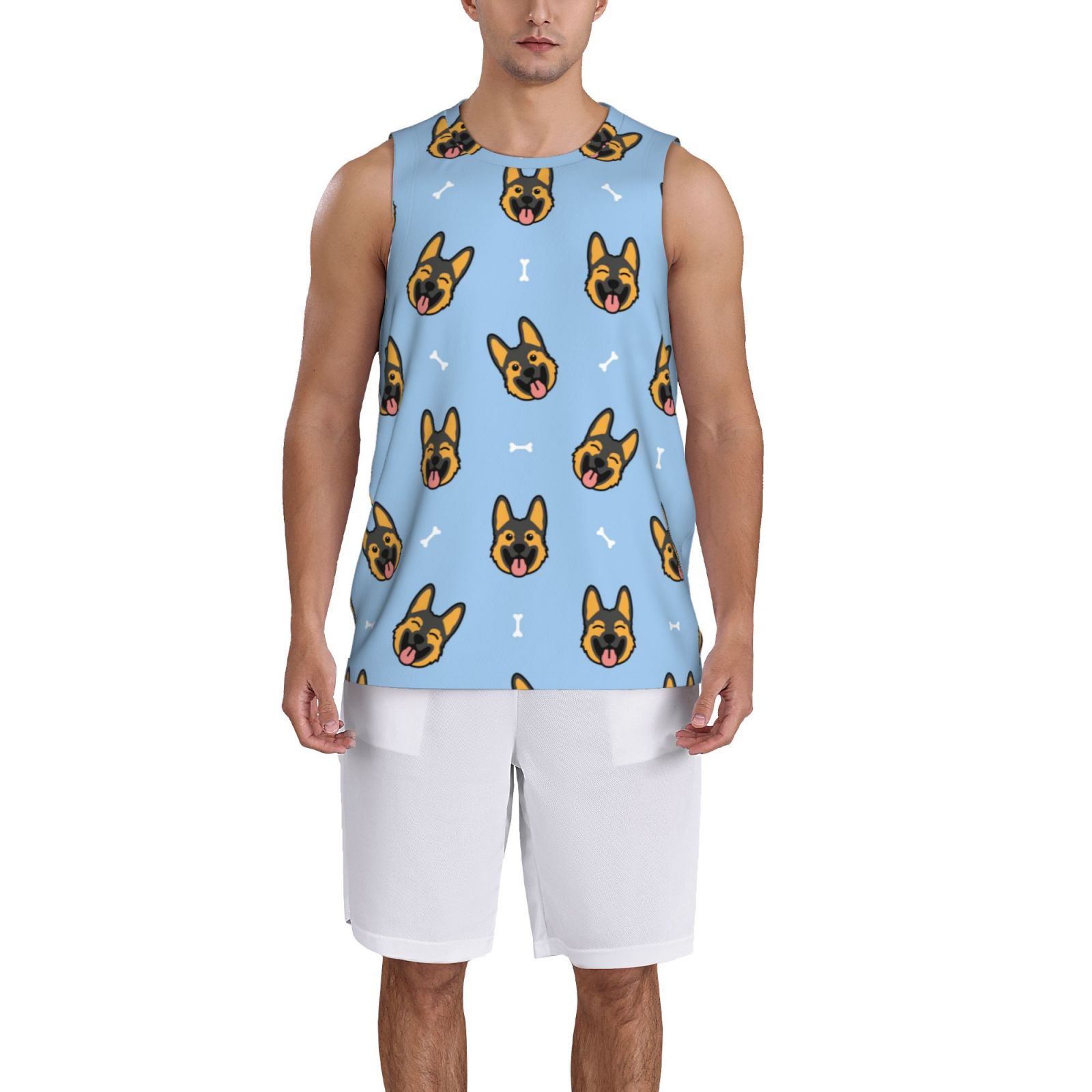 Adobk German Shepherd Puppy Print Basketball Jerseys Sports Fans Shirts ...