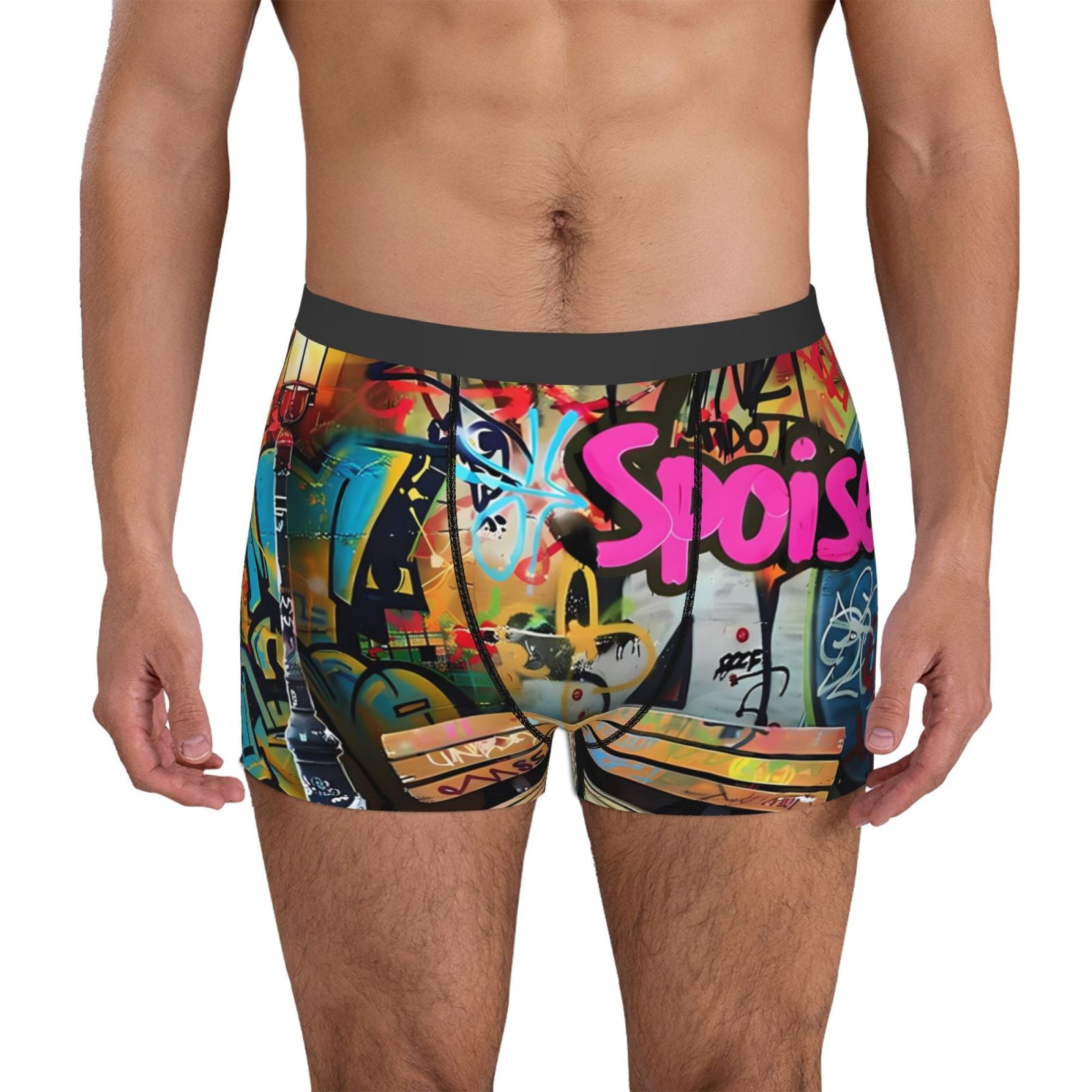 Adobk Graffiti Lamp Urban Scene Men's Boxer Briefs,Moisture Wicking & Breathable-Medium ...