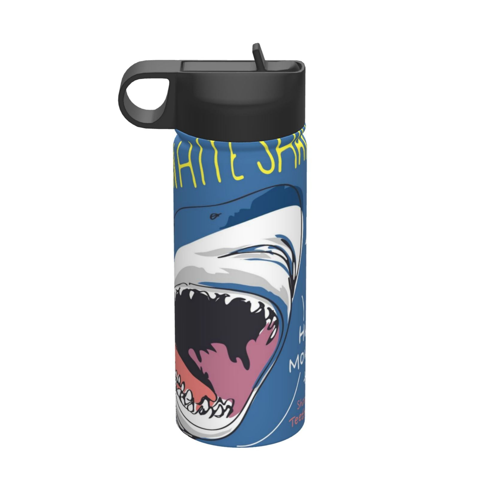 Adobk Great White Shark Print Water Bottle,18oz Sports Insulated Kettle ...