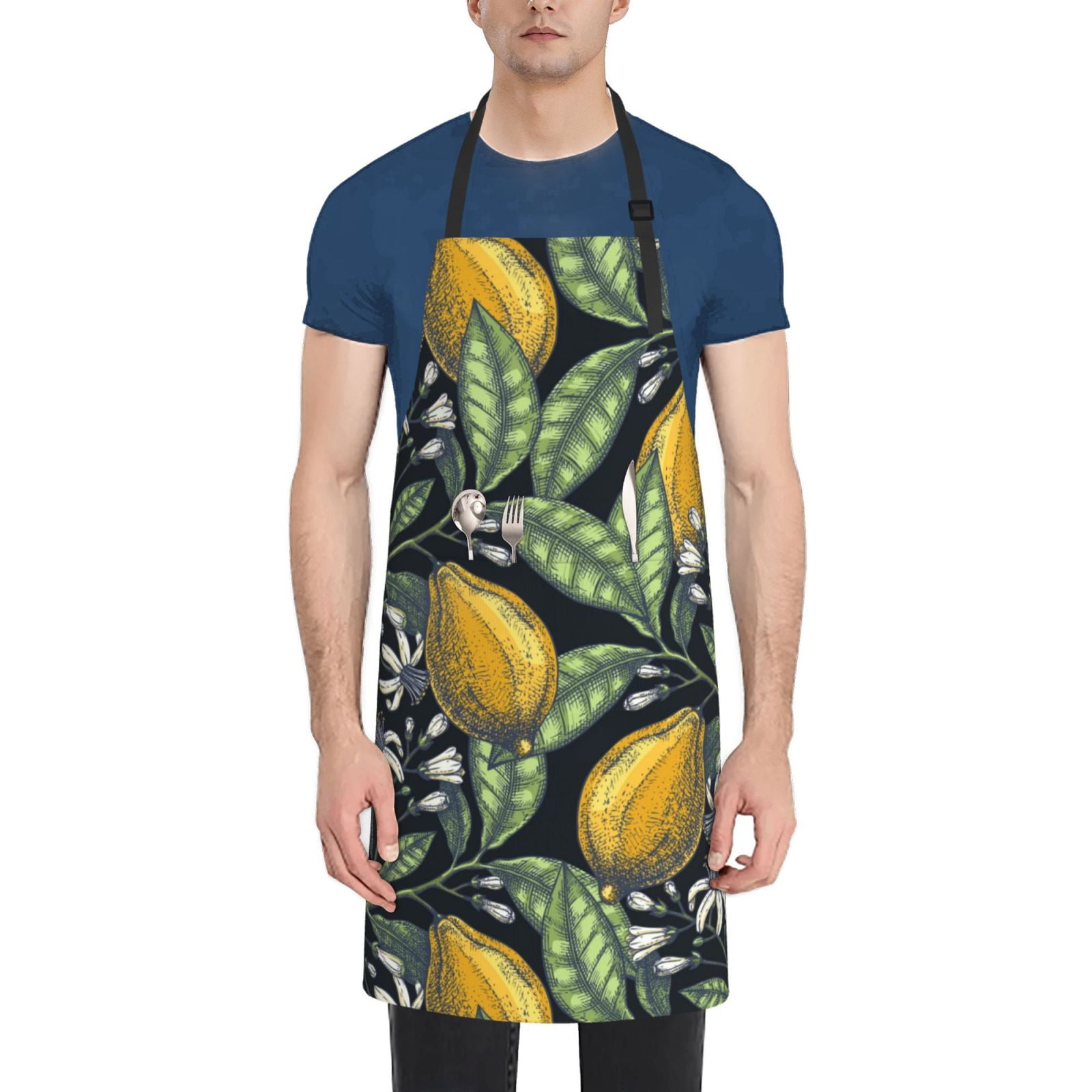 Adobk Hand Drawn Citrus Fruits Elegant Lemons Aprons Adjustable Bib ...