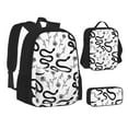 Adobk Hand Drawn Snake Print Backpack Set ,School Bags with Lunch Box ...
