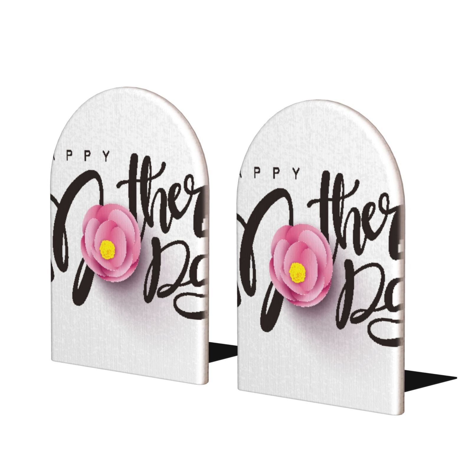 Adobk Happy Mother's Day (3) Print Wooden Bookends with Metal Base,on ...
