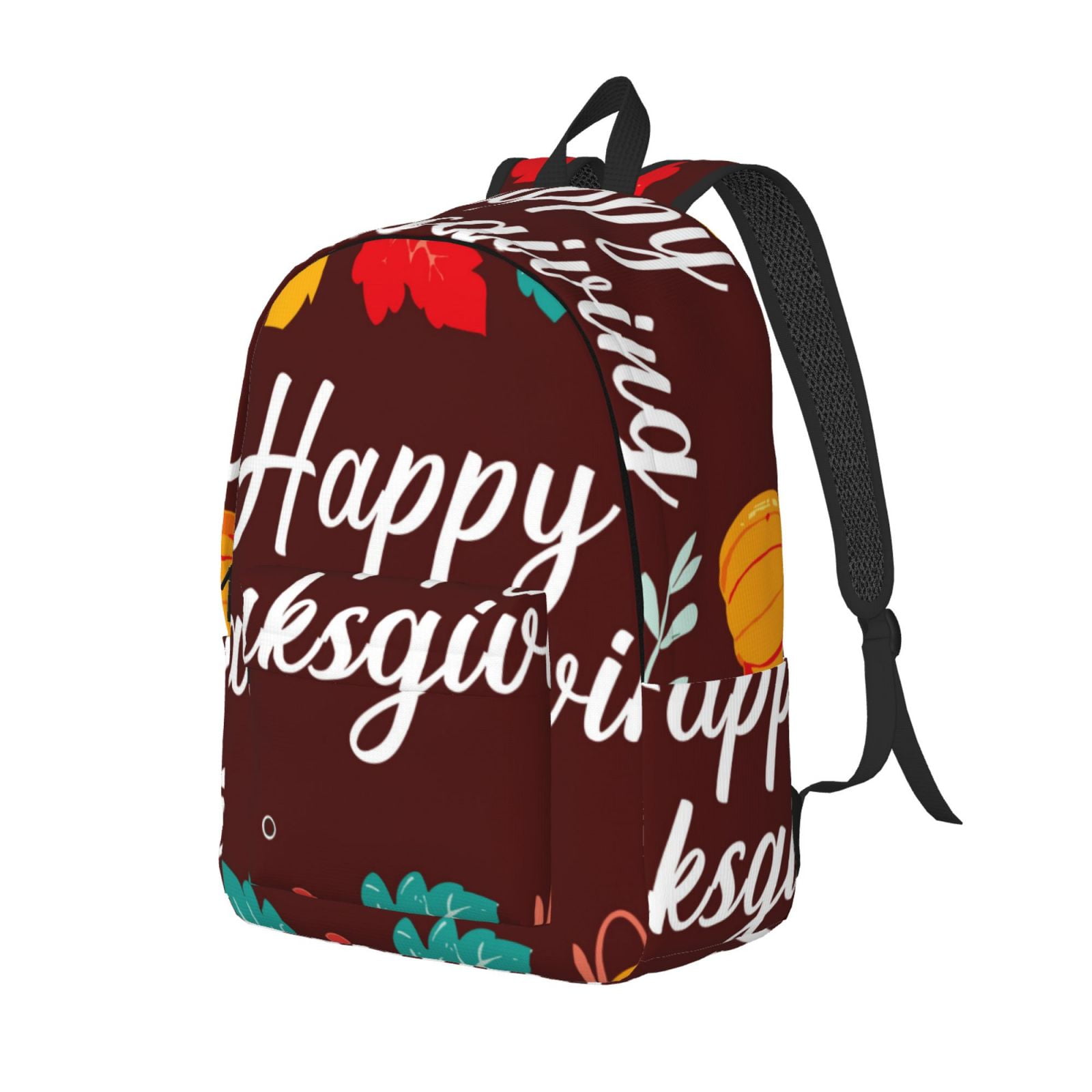 Adobk Happy Thanksgiving Print Canvas Backpack Lightweight Travel ...