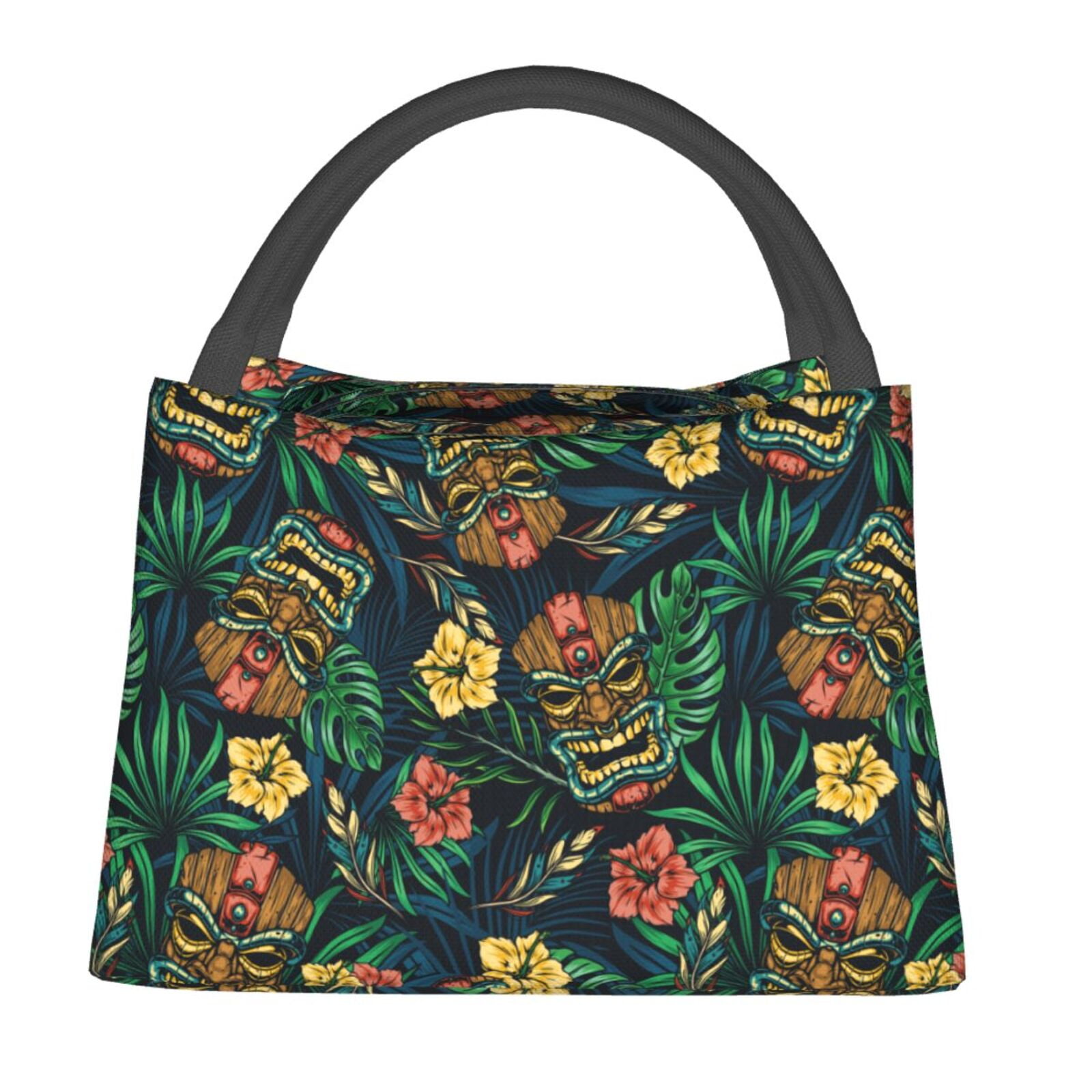 Adobk Hawaiian Tribal Mask Print Portable Insulated Lunch Container set ...
