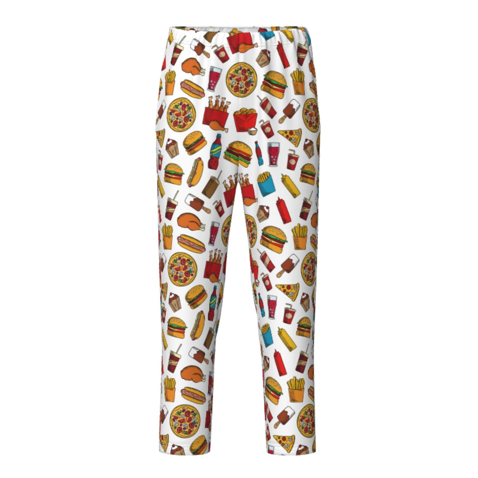 Adobk Hot Dog Pizza Print Teenagers' Pajama Pants Pajama Pants Long ...