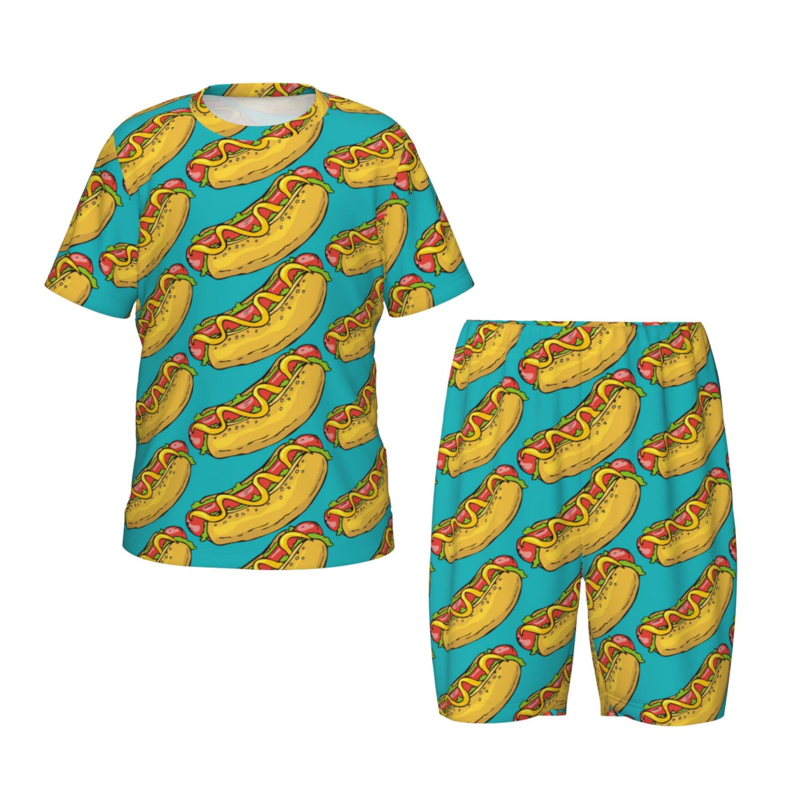 Adobk Hot Dogs 8 Print Pajamas Toddler 2 Piece Short Sleeve Sleepwear ...