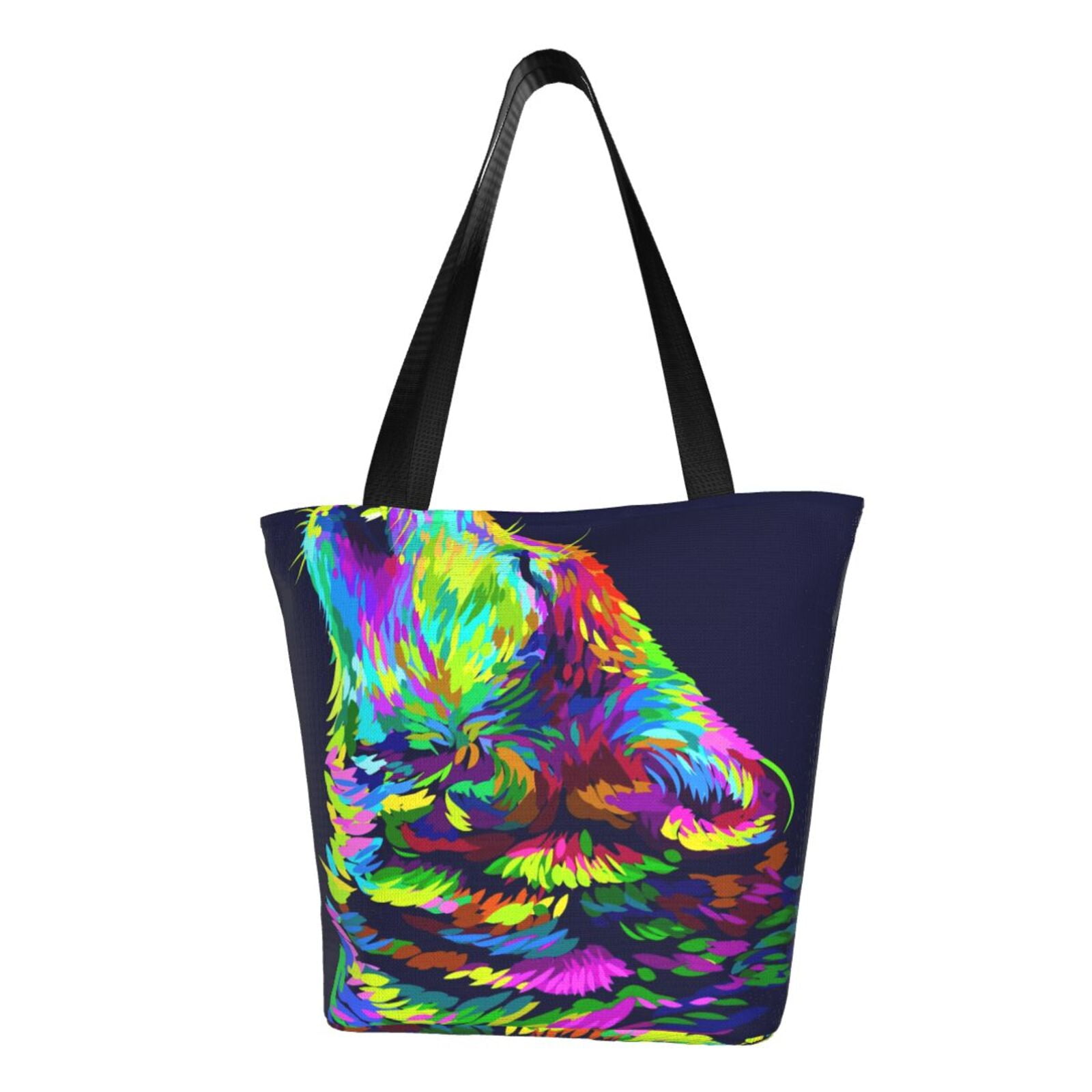 Adobk Howling Wolf Canvas Tote Bag Vintage Tote Bag Shopping Bags Beach ...
