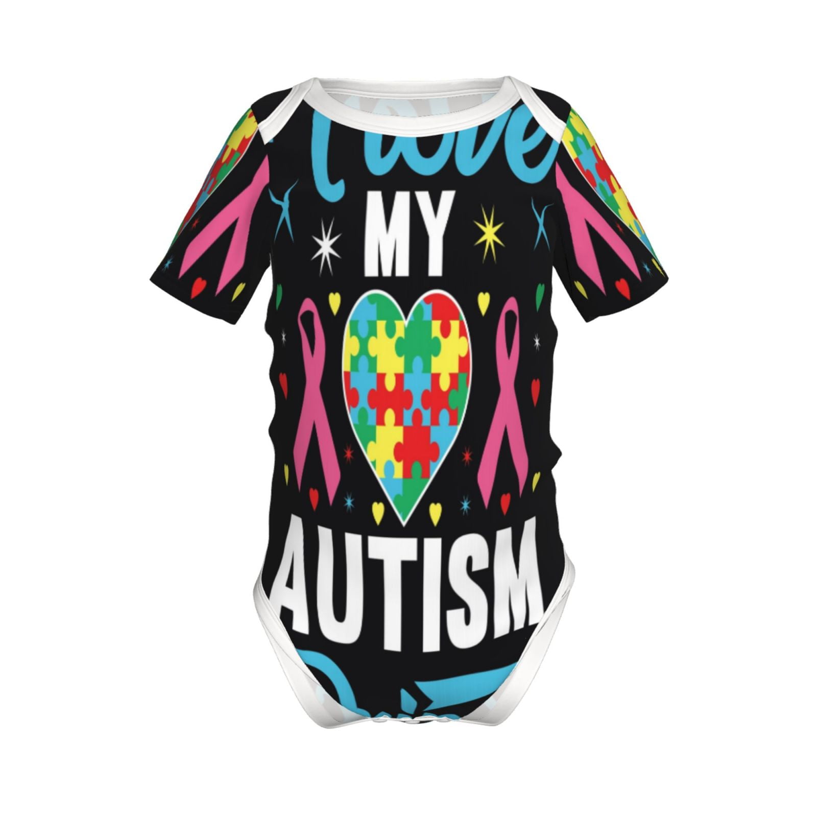 Adobk I Love My Autism Print Baby Climbing Clothes,Jumpsuit Rompers ...