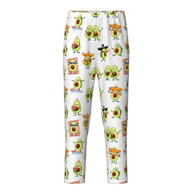 Adobk Kawaii Mexican Avocado Print Teenagers' Pajama Pants Pajama Pants ...