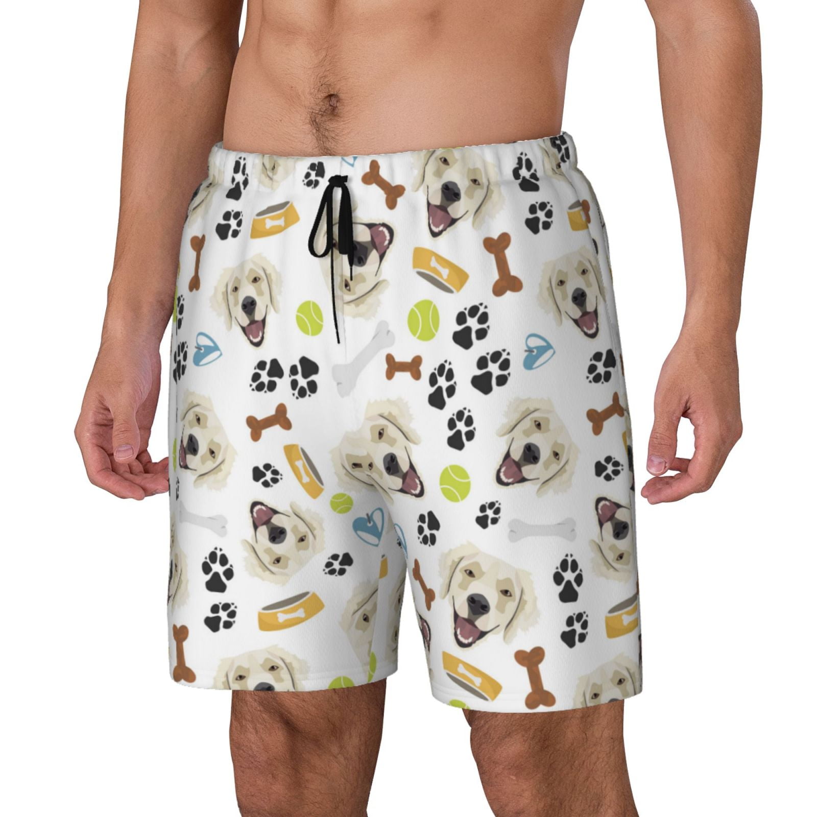Adobk Labrador Retriever Dog Print Men's Swim Trunks with Compression ...