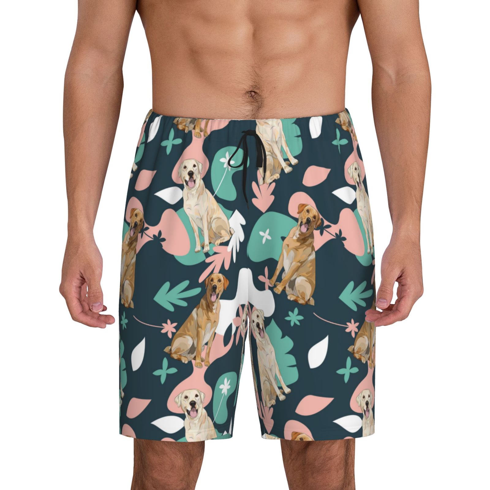 Adobk Labrador Retriever Dog Print Pajama Shorts Elastic Waistband ...