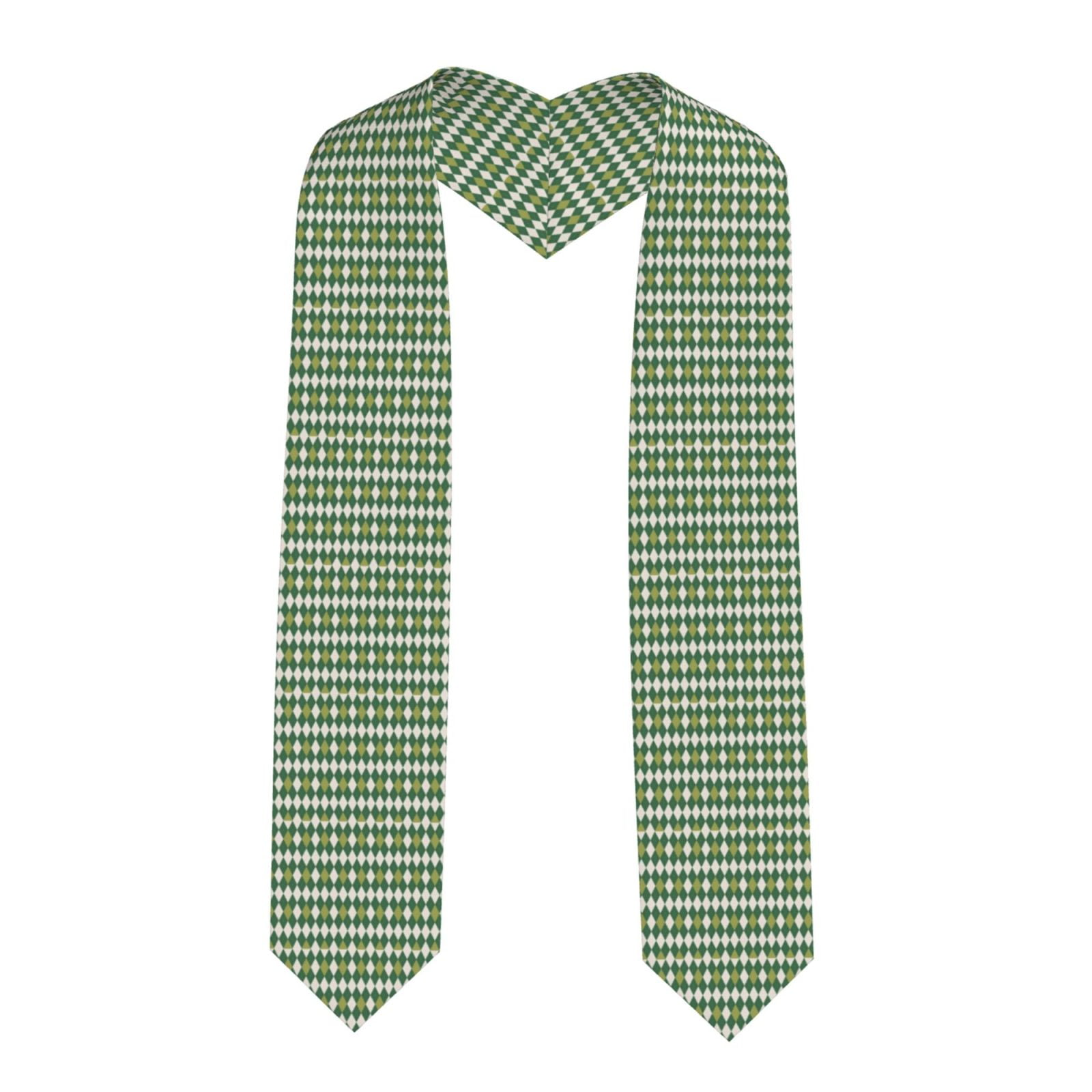 Adobk Light Green Squares Print Graduation Stole Class, Graduation Sash ...