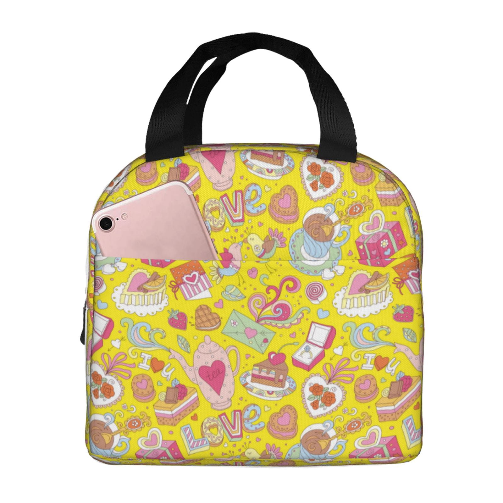 Adobk Love Heart1 Print Lunch Bag for Women Men Insulated Lunch Box for ...
