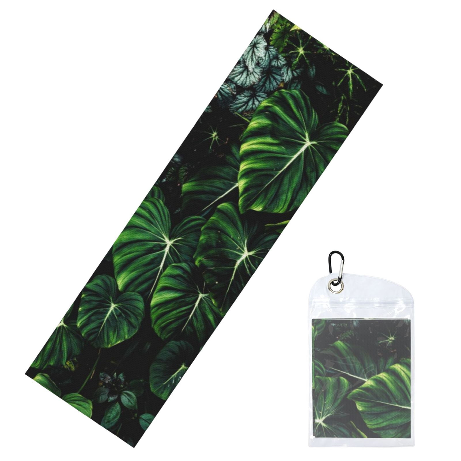 Adobk Lush Foliage Green Plant Print Cold Exercise Towel 12x40 in Ice ...