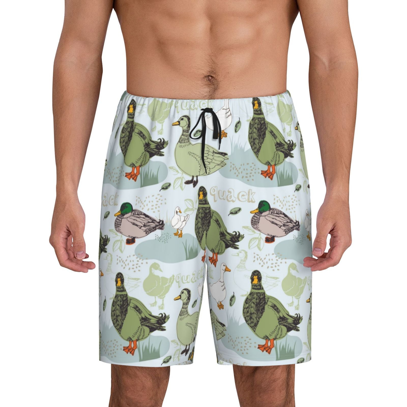 Adobk Mallard Ducks Wild Birds Print Pajama Shorts for Men Pjs Bottoms ...