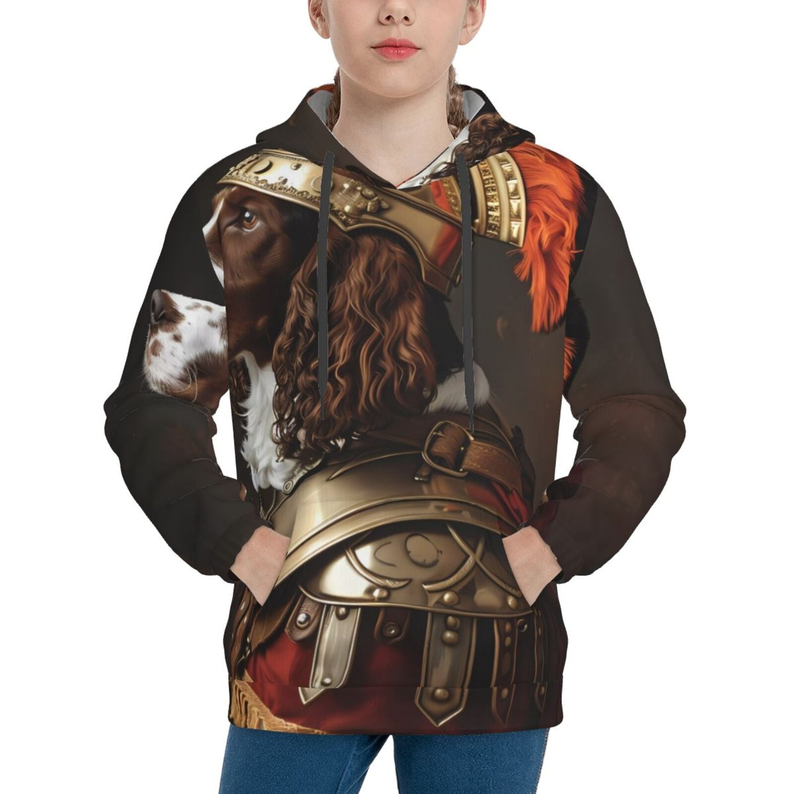 Adobk Medieval Knight Dog Print Youth Hoodie Sweatshirt Boys and Girls ...