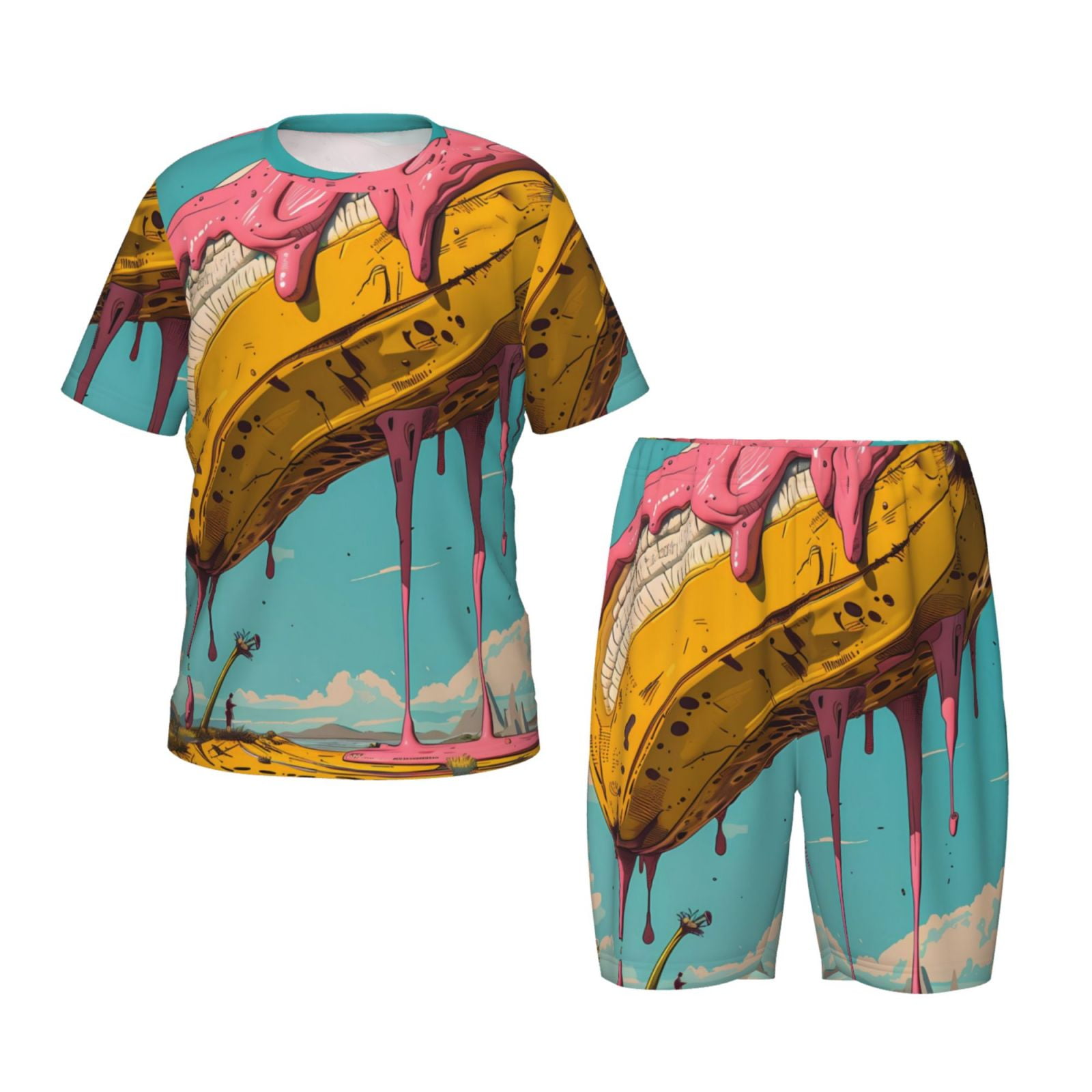 Adobk Melting Banana Fantasy Print Pajamas Toddler 2 Piece Short Sleeve ...