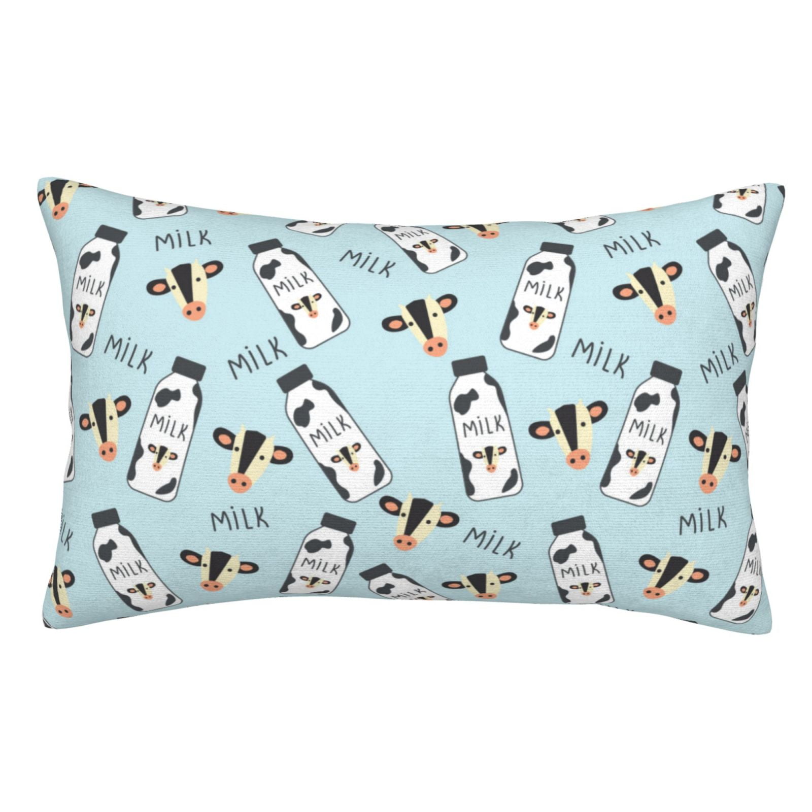 Adobk Milk Bottles And Cow Head Print Pillow Cases Standard Size,Milk ...