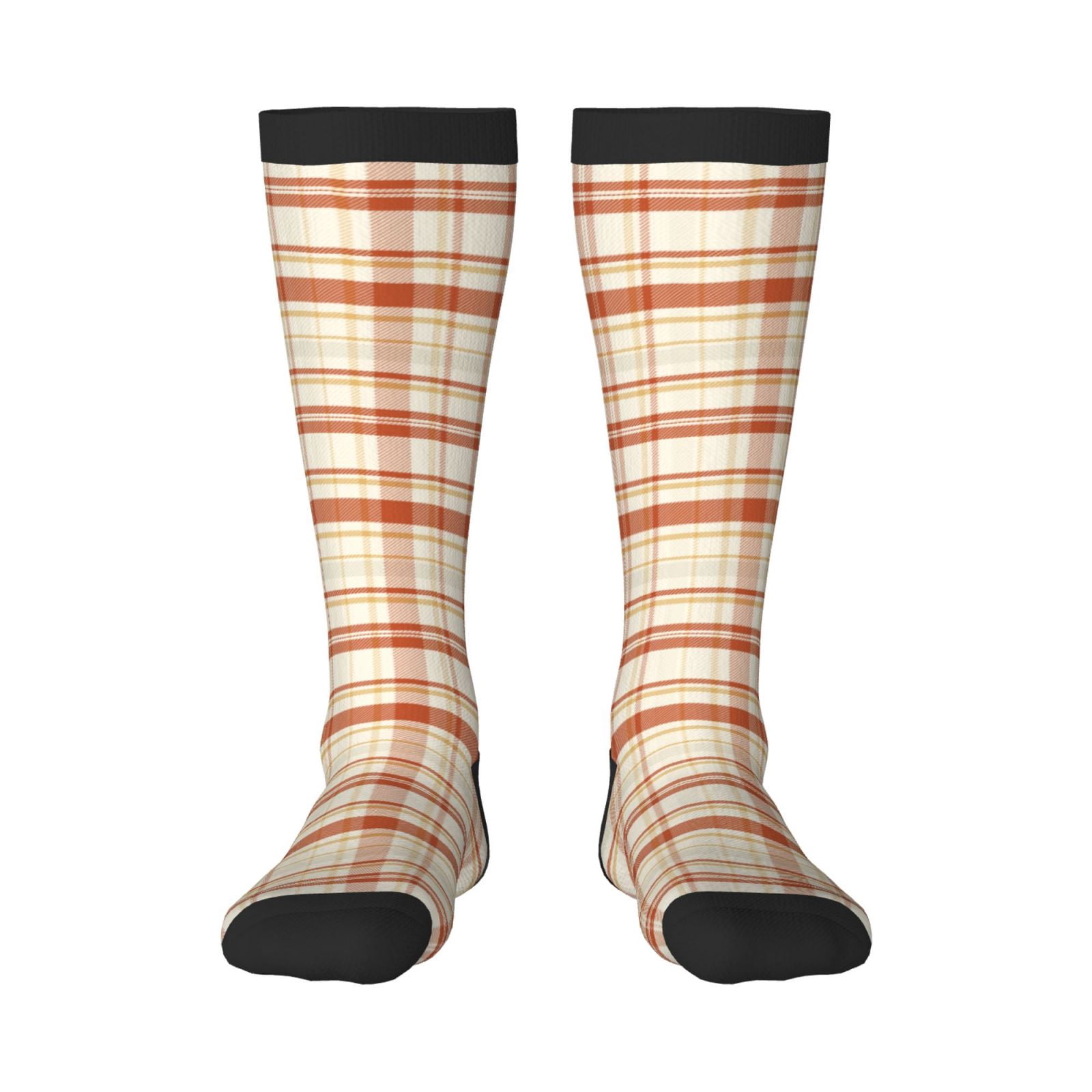 Adobk Minimalist plaid Print Knee High Socks Athletic Tube Socks High ...