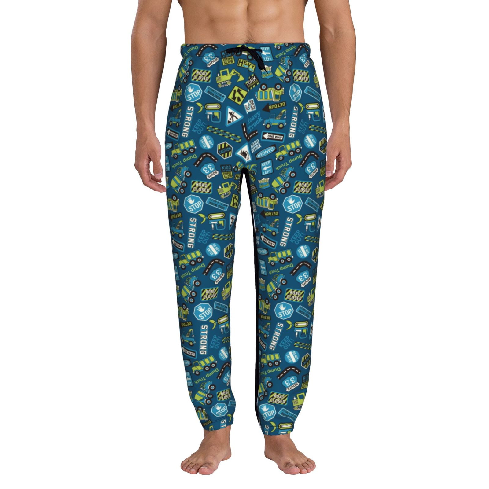 Adobk Modern Excavator Print Men's Sweatpants Tapered Joggers for Men ...