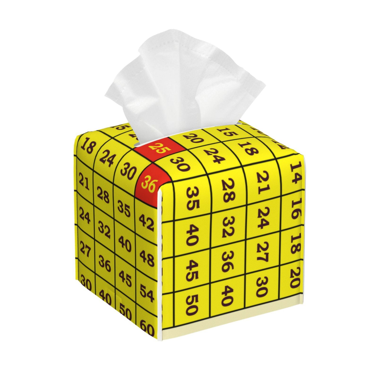 Adobk Multiplication Table2 Print Tissue Box Cover, Square PU Leather ...