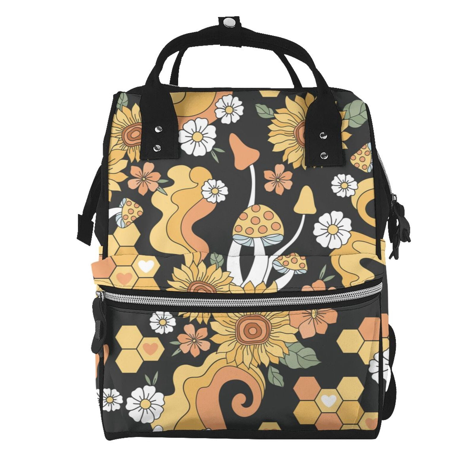 Adobk Mushrooms Honeycomb Print Mummy bag Diaper Tote Bags Larger ...