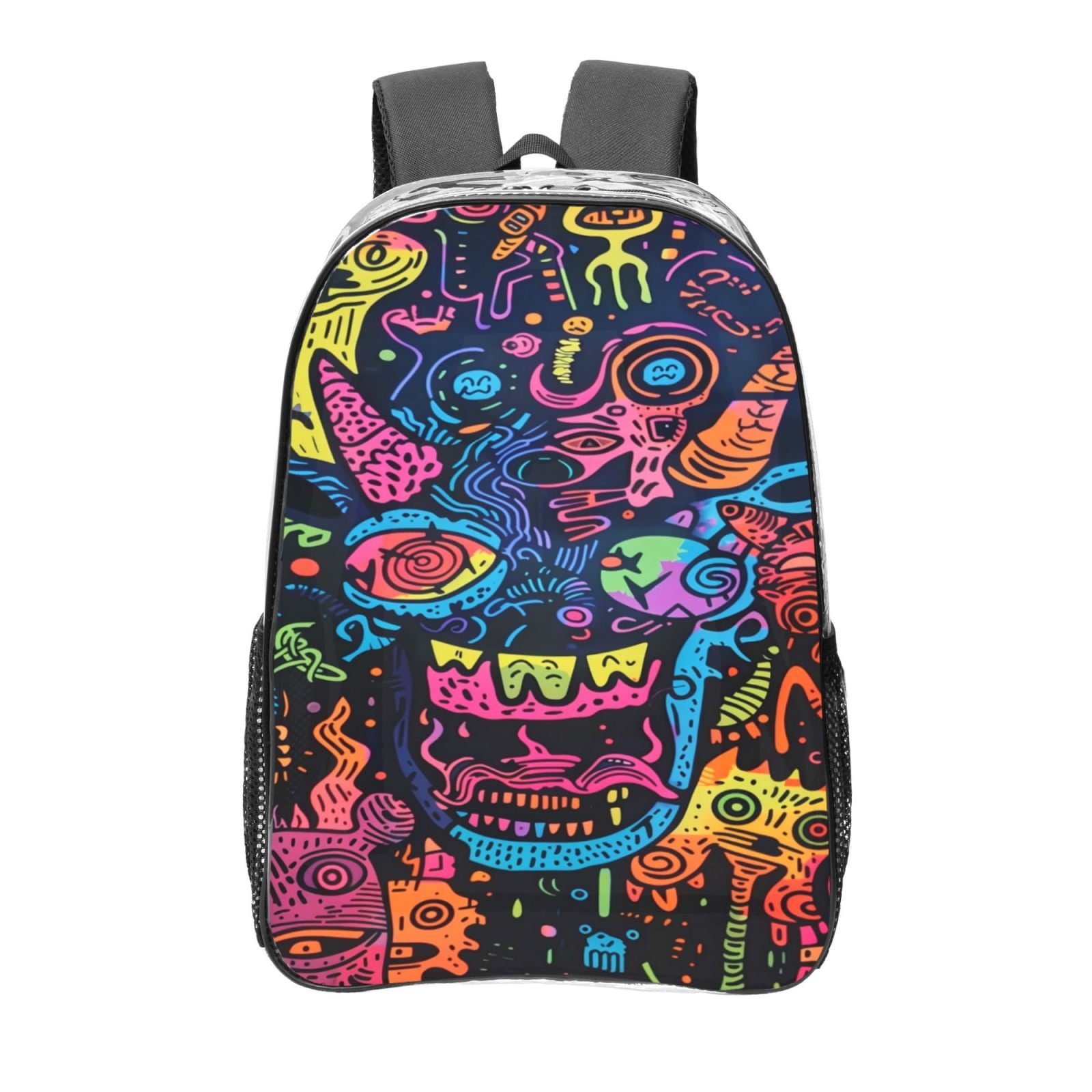 Adobk Neon Graffiti Urban Art Print Duty Clear Backpack for Girls Boys ...