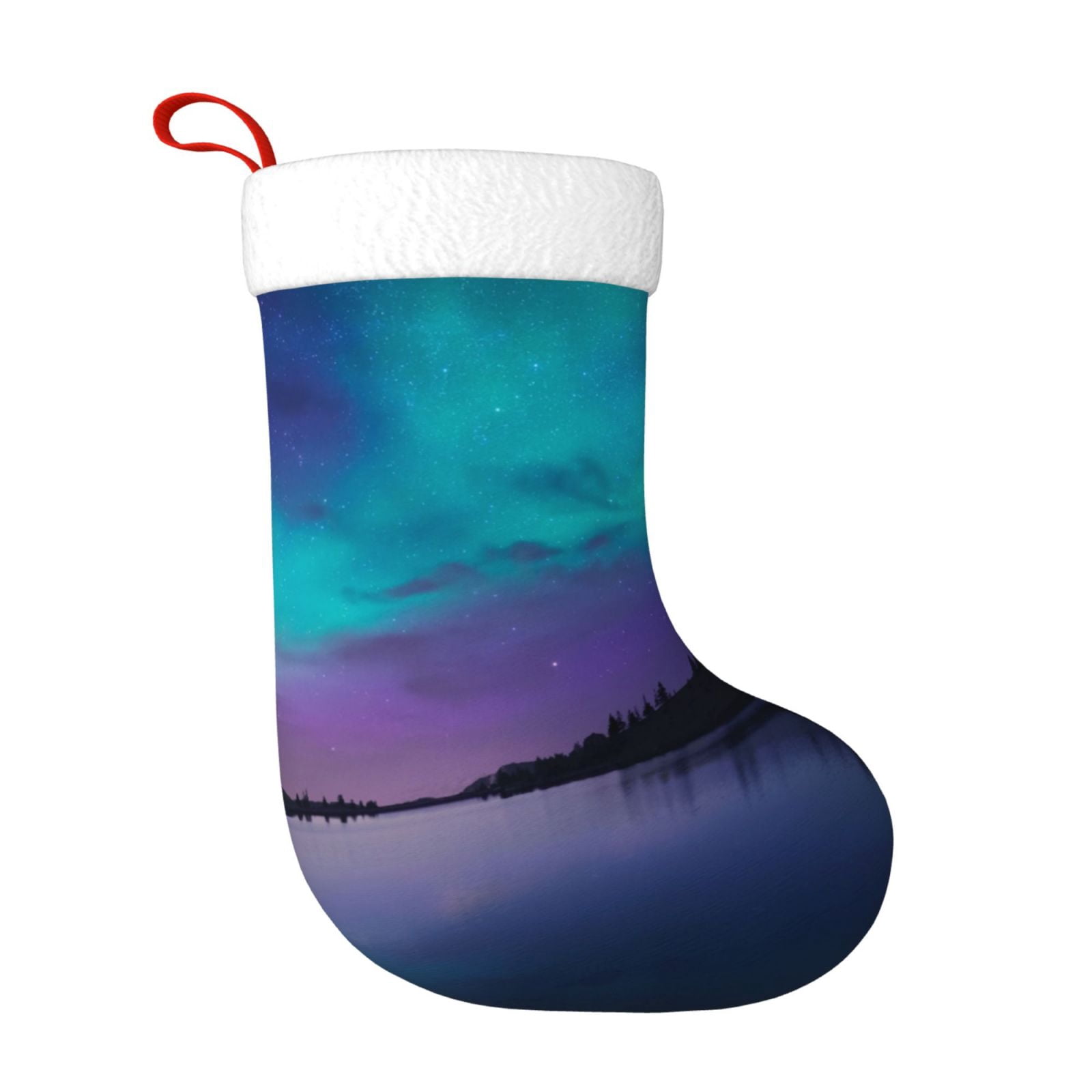 Adobk Night At Lake Aurora Print Christmas Stockings,Christmas Stocking ...