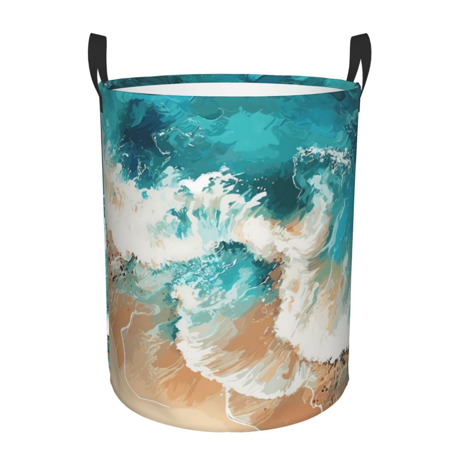 Adobk Ocean Wave Crash Print Laundry Basket,irty Clothes Hamper with ...