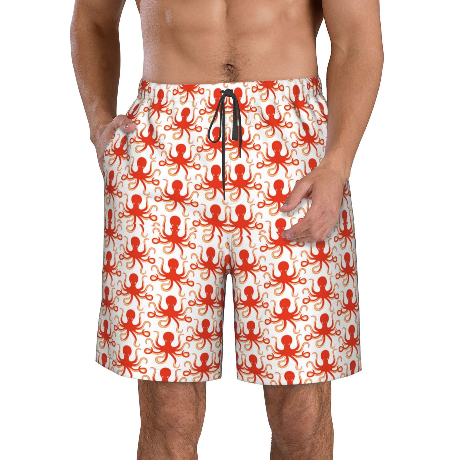 Adobk Octopuses1 Print Men's Swim Trunks Hawaiian Bathing Suit ...