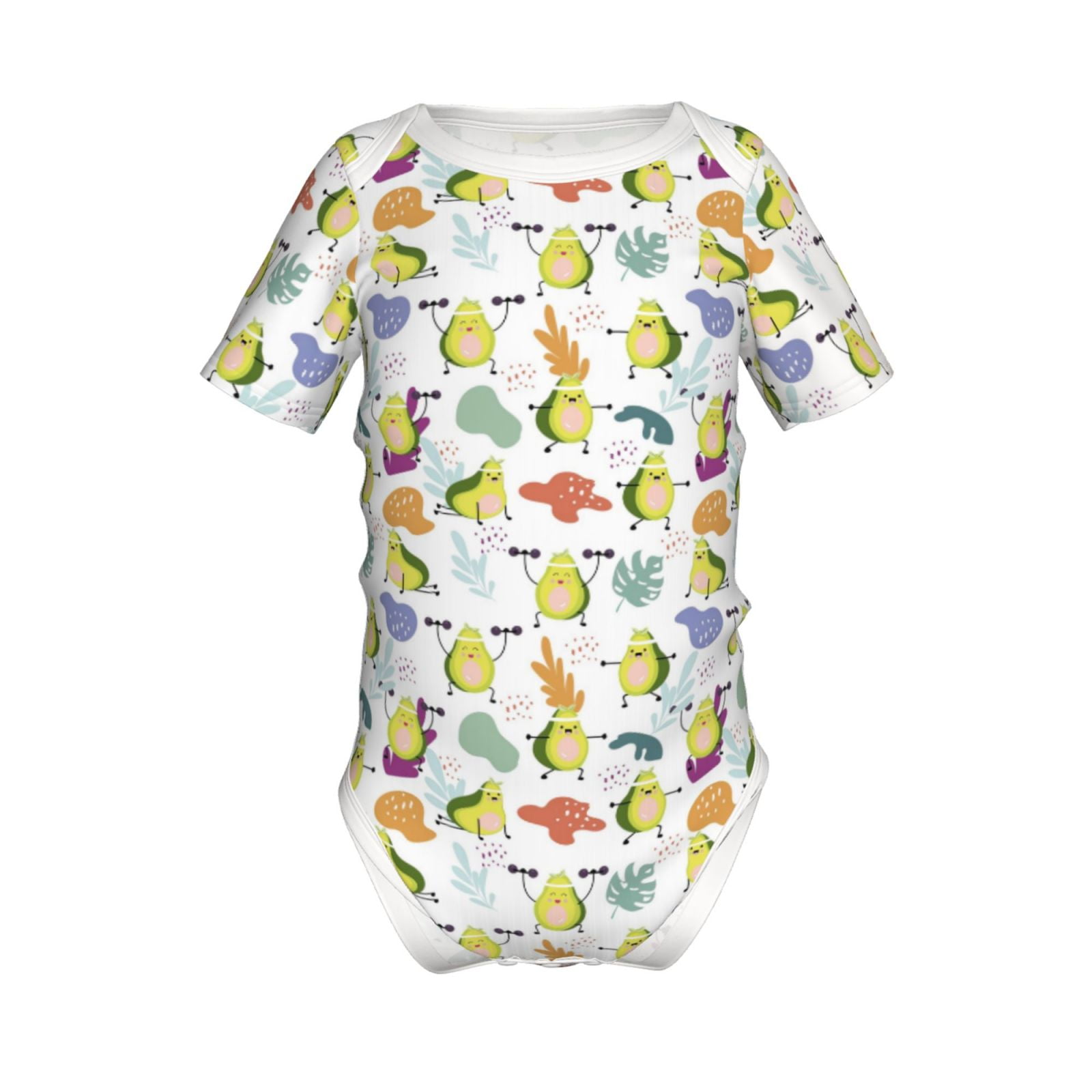 Adobk Orange Green Avocado Print Baby Climbing Clothes,Jumpsuit Rompers ...