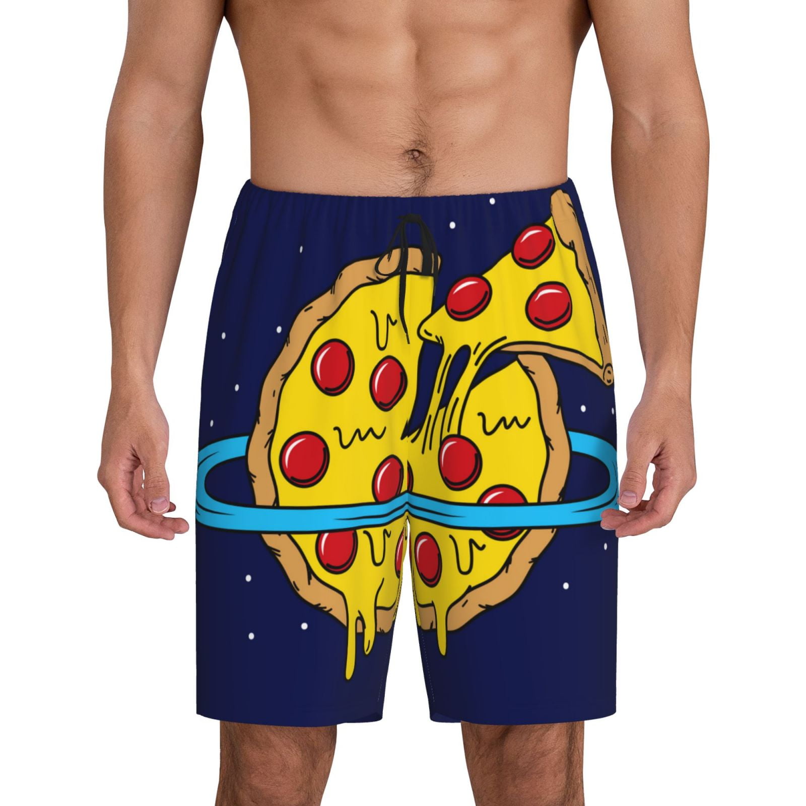 Adobk PLANETA EN FORMA DE PIZZA Print Pajama Shorts for Men Pjs Bottoms ...