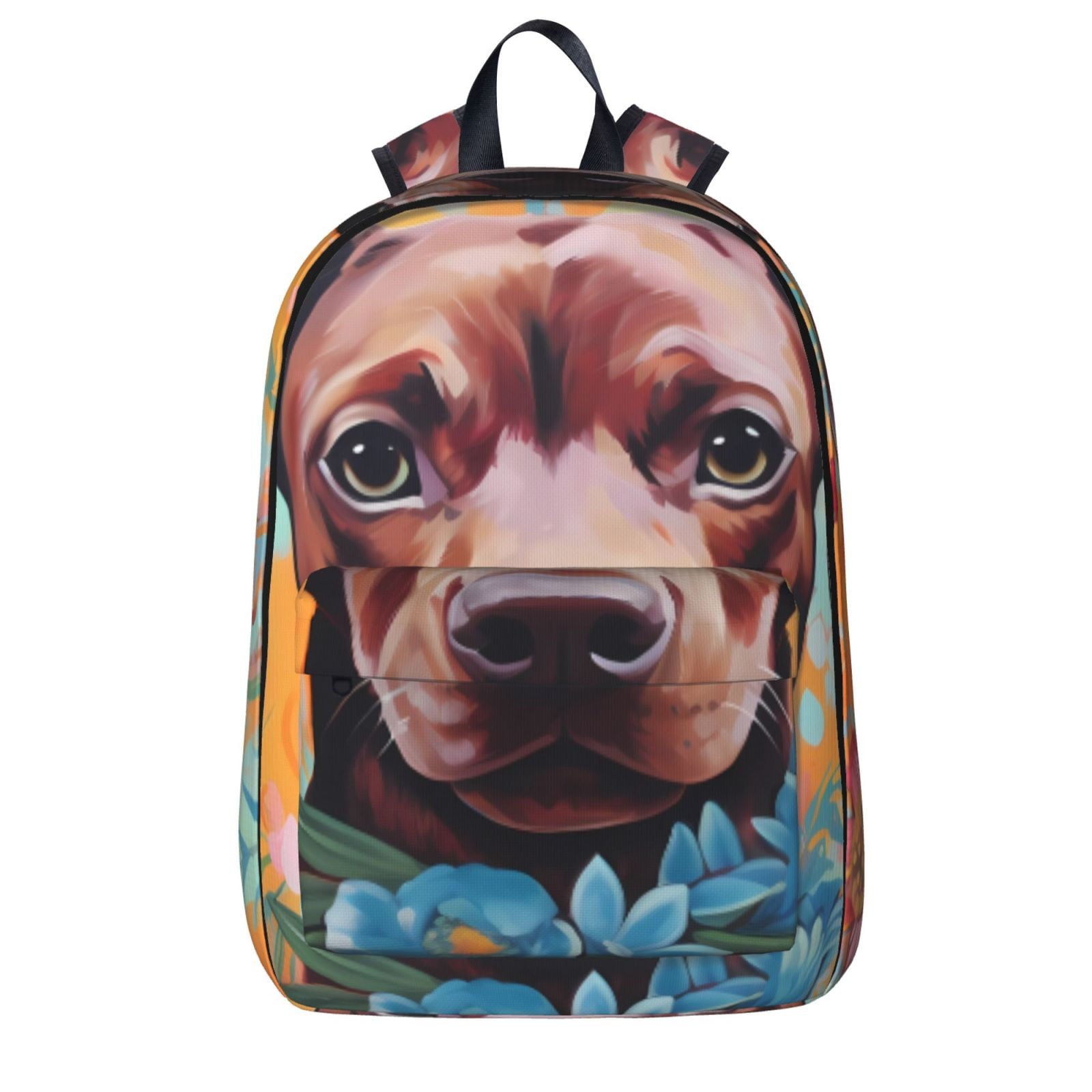 Adobk Painted Flower Puppy Pattern Backpack for Men Women Laptop ...