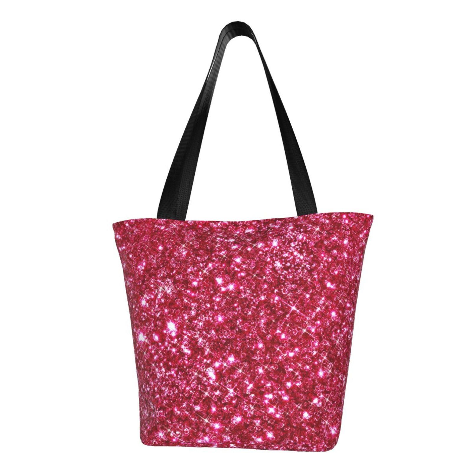 Adobk Pink Glitter Canvas Tote Bag Vintage Tote Bag Shopping Bags Beach ...