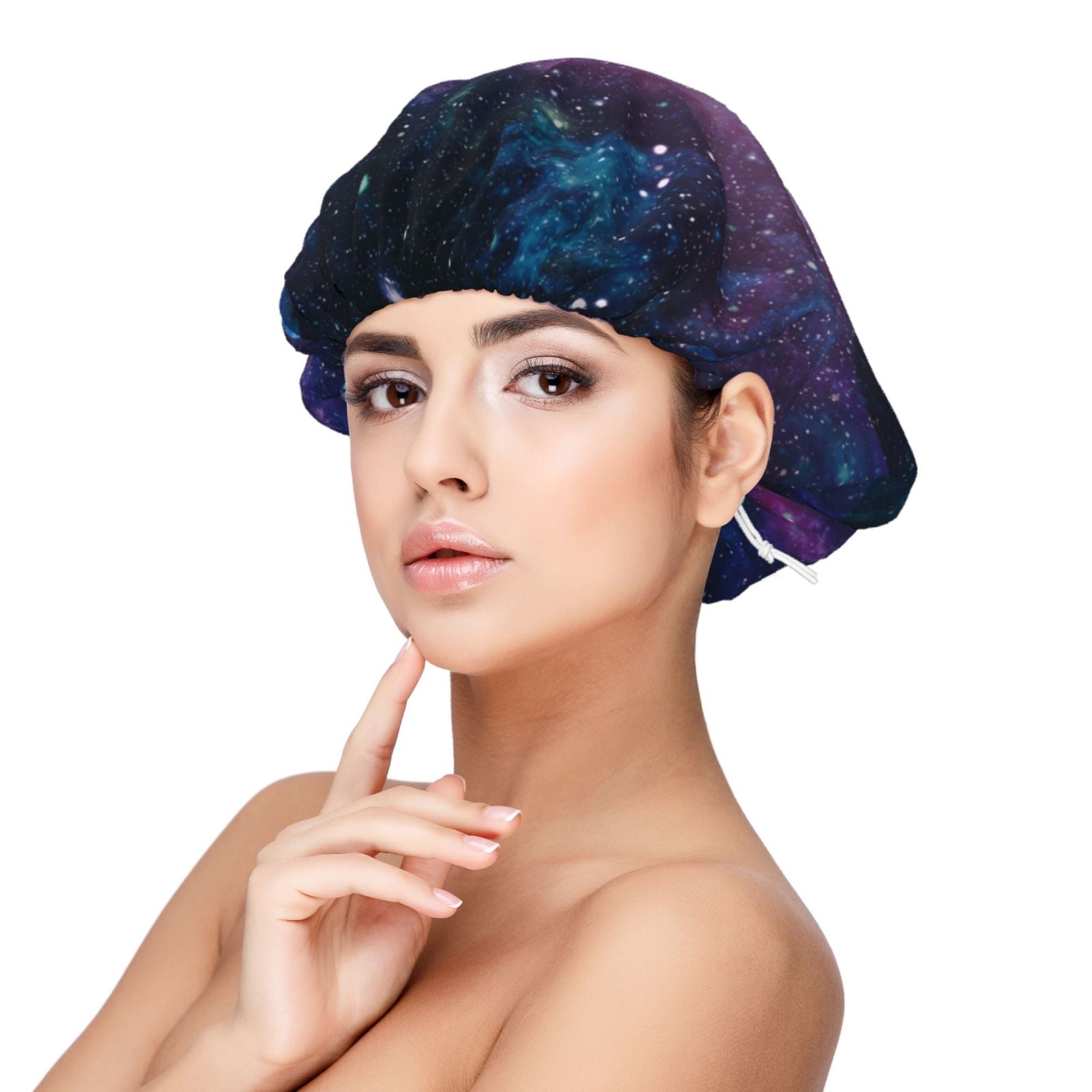 Adobk Planets Stars And Galaxies1 Print Satin Bonnet, Night Sleep Caps ...