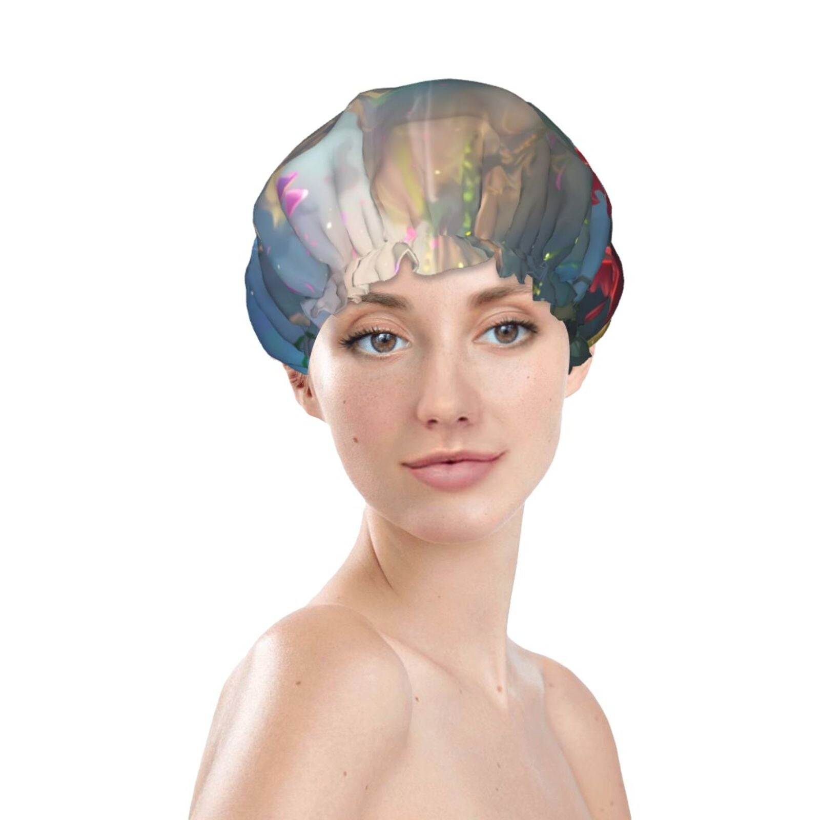 Adobk Pond Cute Axolotl Print Shower Cap Large Shower Cap for Women ...
