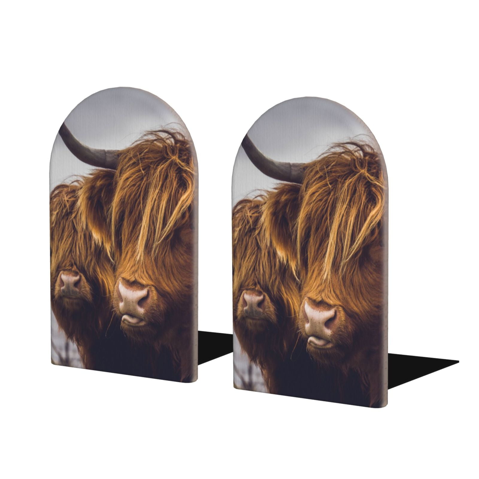 Adobk Portrait Of Cow With Its Baby Cow Print Wood,Non-Skid Bookend for ...