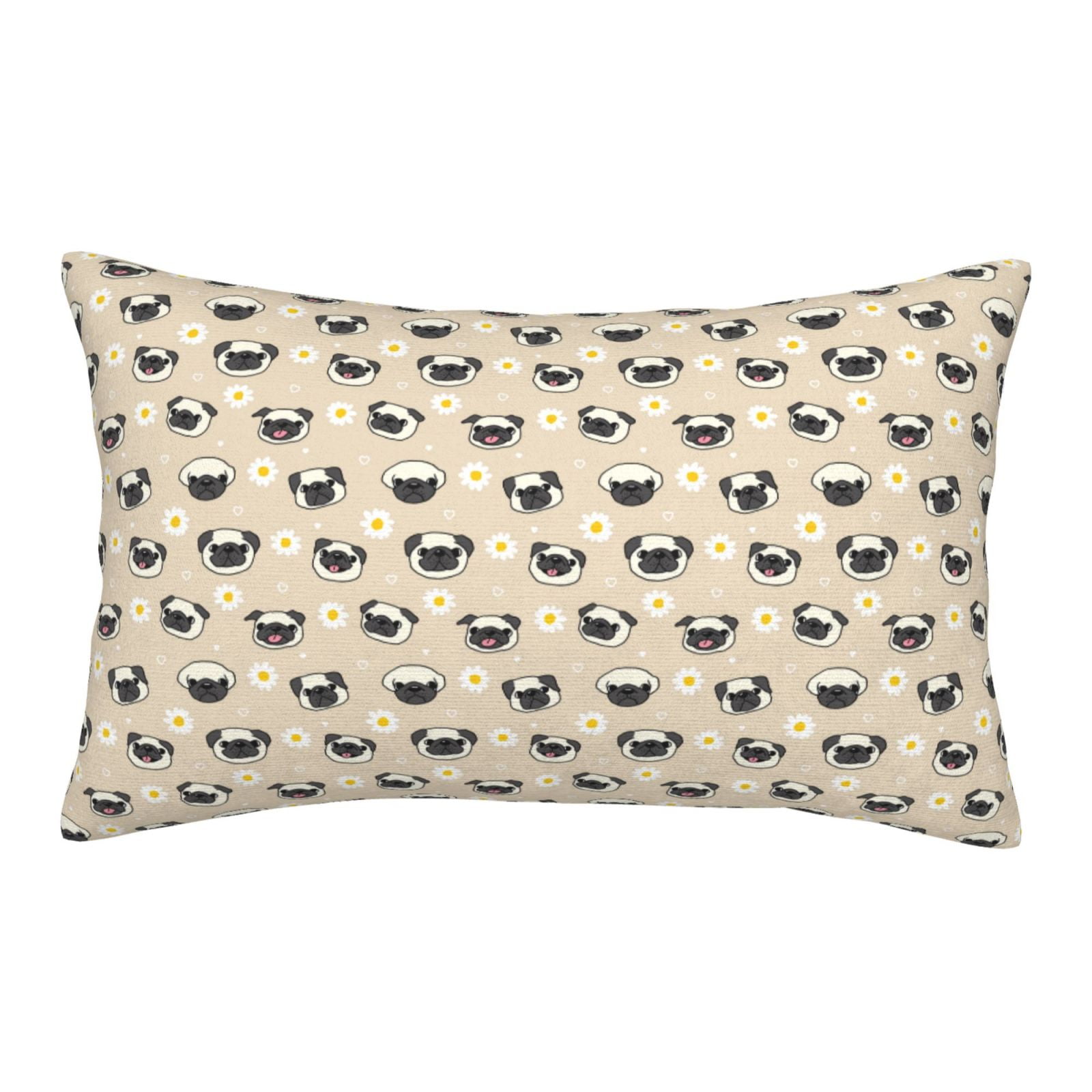 Adobk Pug Dog Face Print Pillowcases Cotton Queen Pillow Cases,Soft and ...