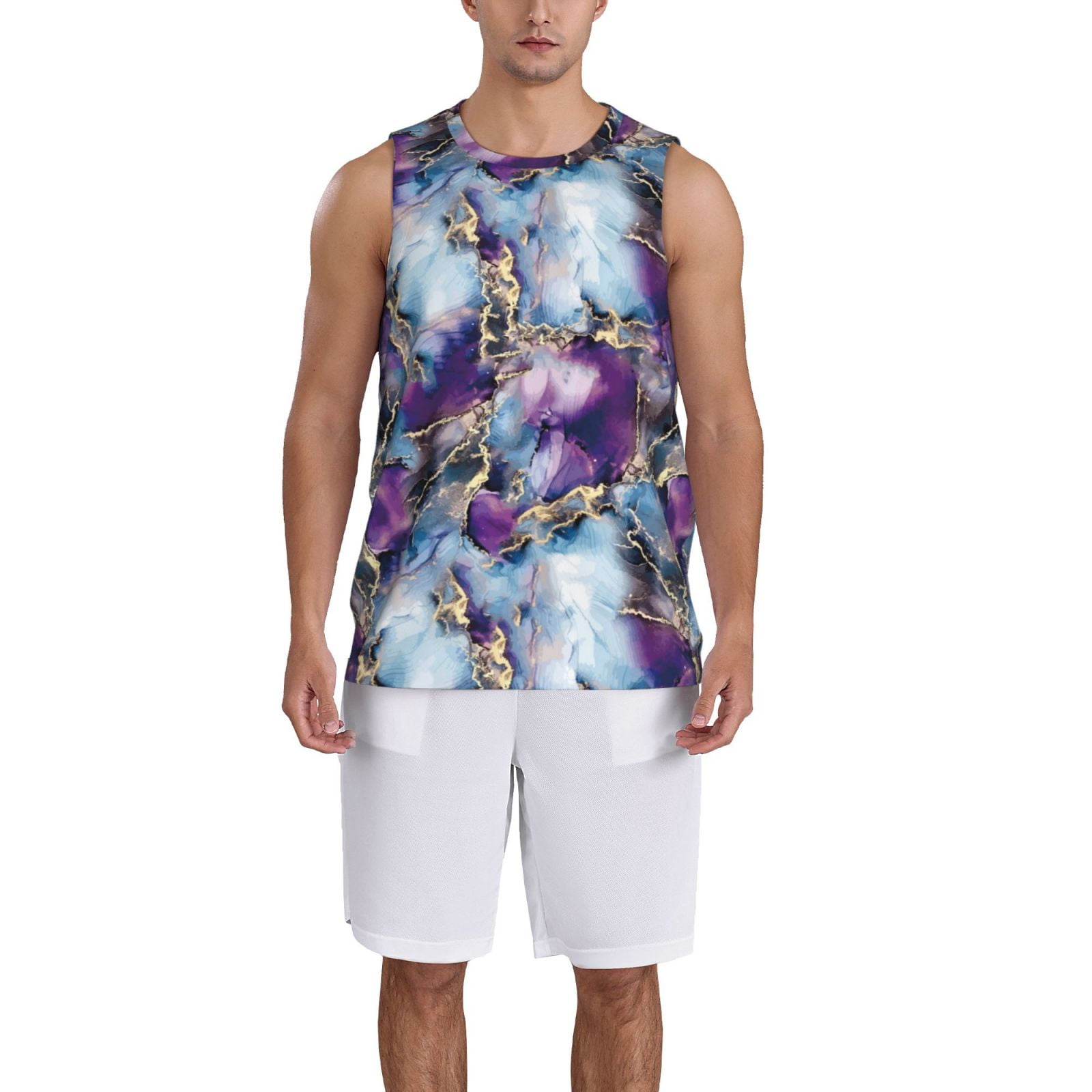 Adobk Purple Marble Texture Print Basketball Jerseys Sports Fans Shirts ...