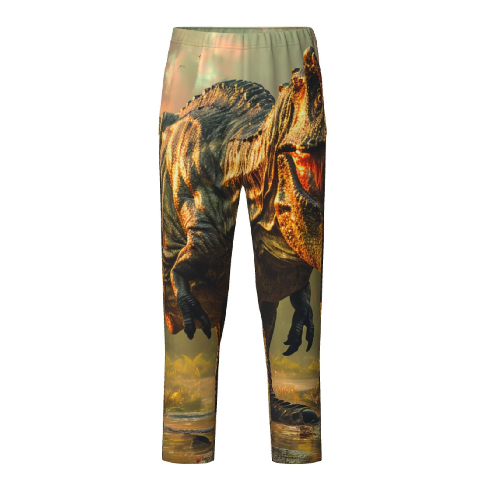 Adobk Realistic Style Forest Dinosaur Print Teenagers' Pajama Pants ...