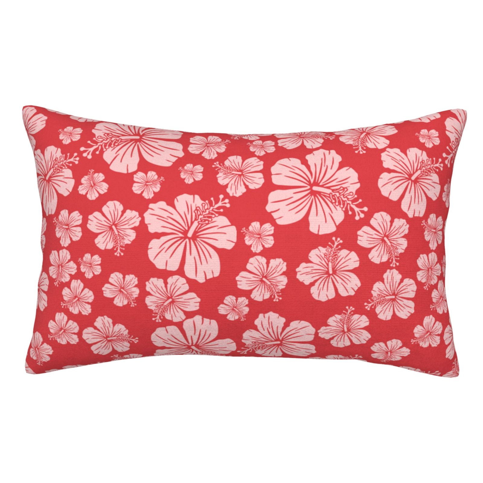 Adobk Red Hibiscus Flower Print Pillow Cases Standard Size,Red Hibiscus ...