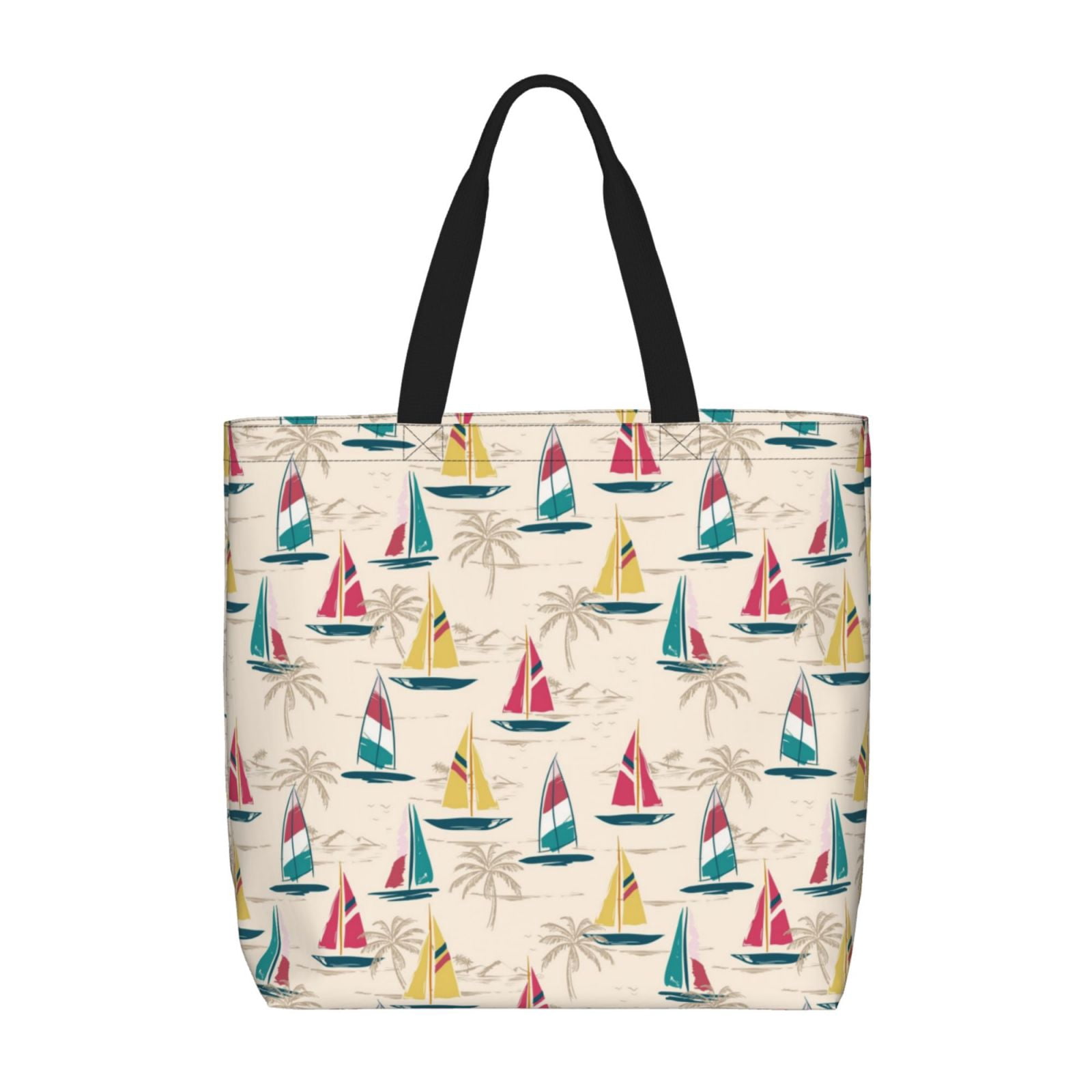 Adobk Reto Marine Nautical Print Tote Bags Shoulder Bag Beach Bag with ...