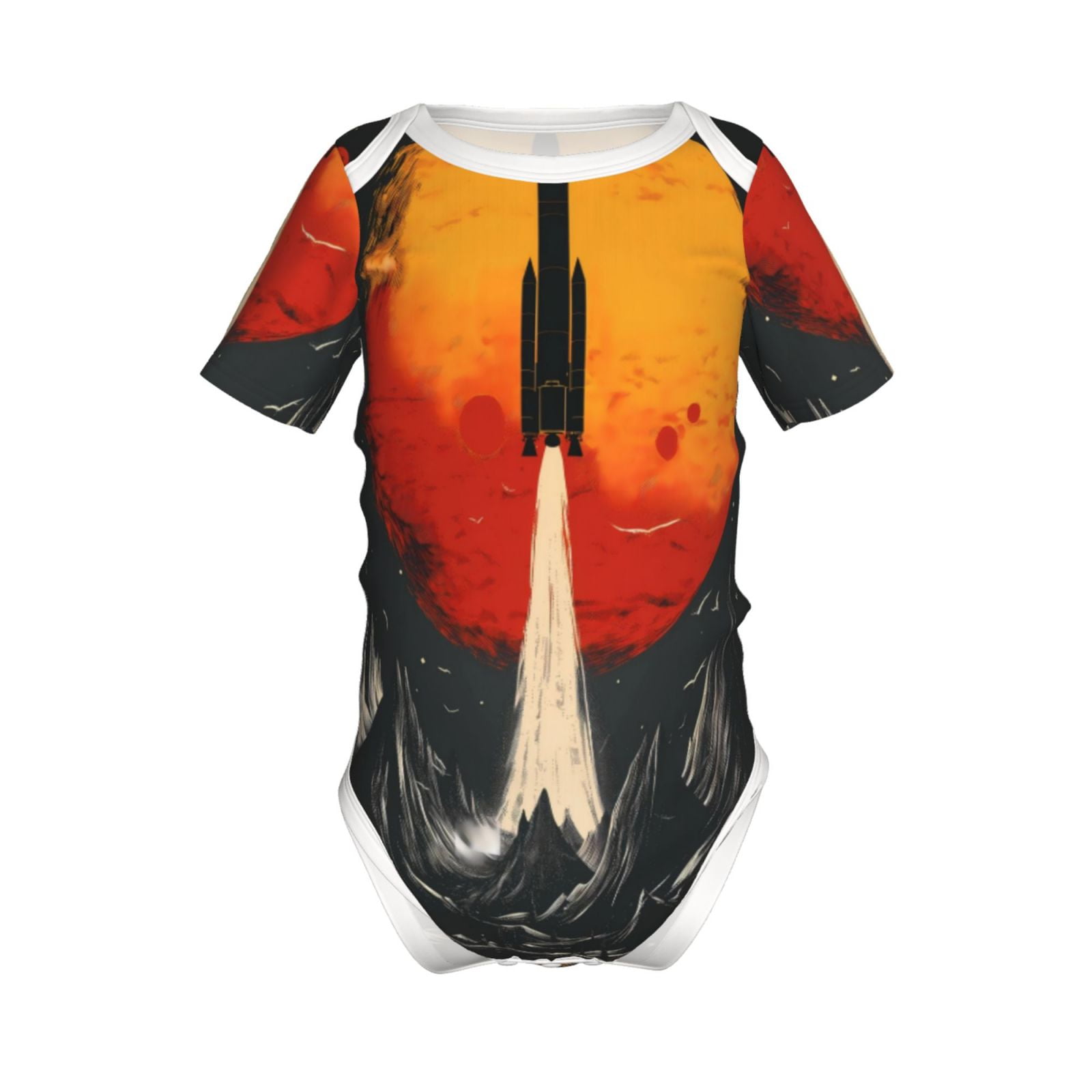 Adobk Retro Space Rocket Launch Print Baby Climbing Clothes,Jumpsuit ...
