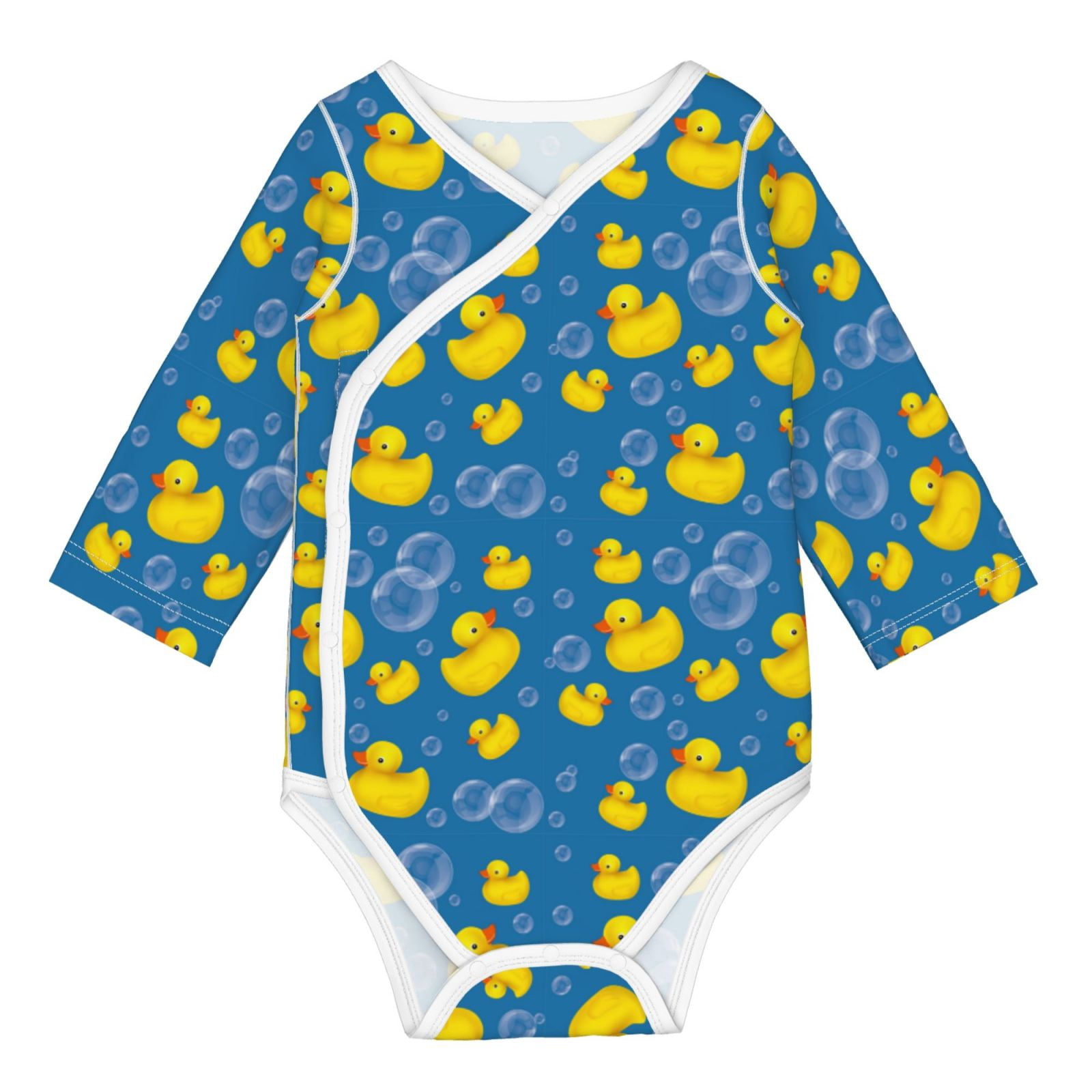 Adobk Rubber Duck Print Baby Long-Sleeve Bodysuit Baby Clothes Newborn ...