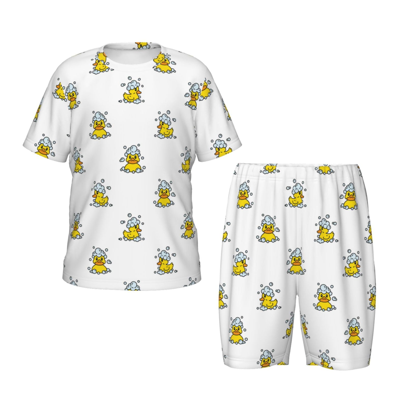 Adobk Rubber Duck Showe Print Pajamas Toddler 2 Piece Short Sleeve ...